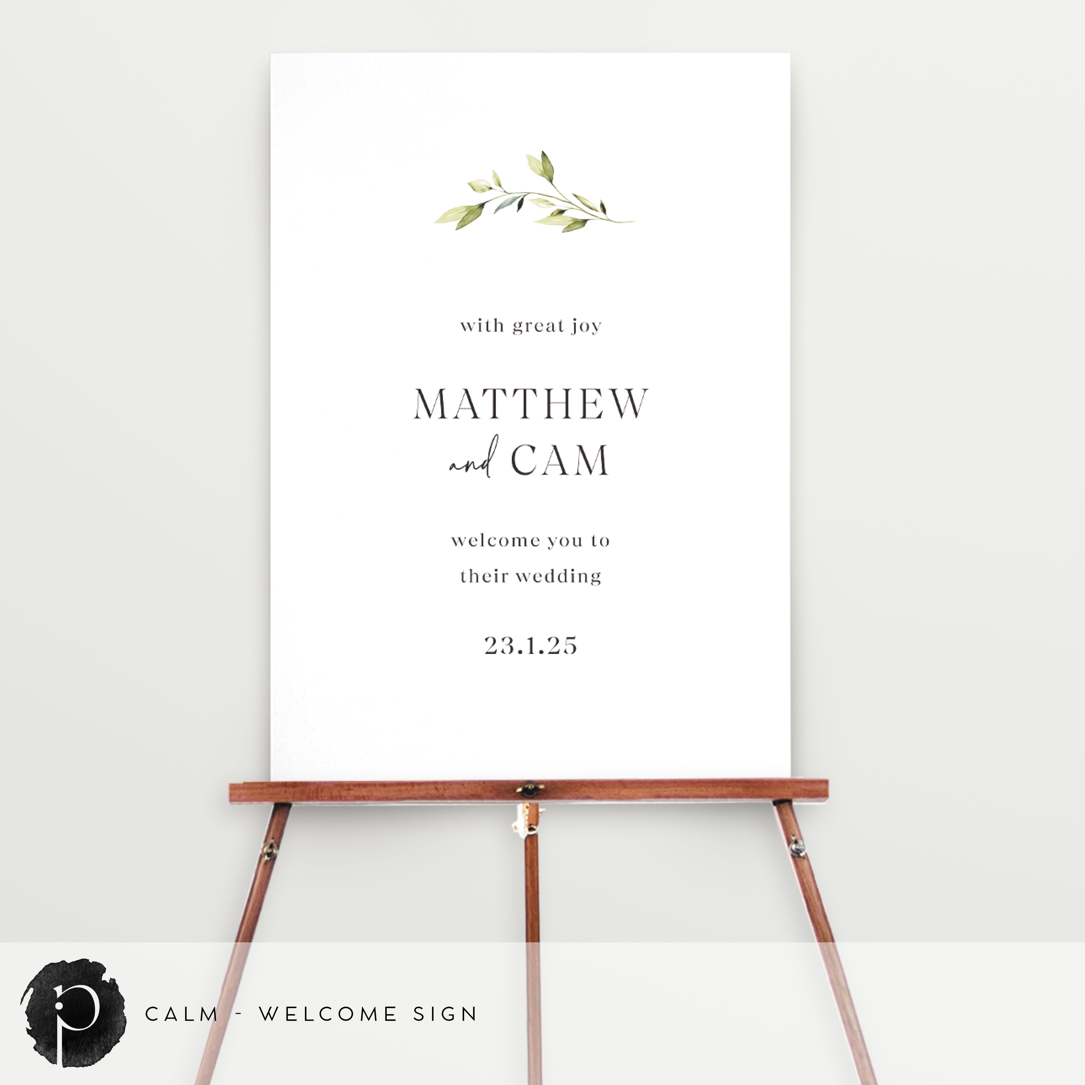 Calm - Welcome Sign – Paper & Ink Studio