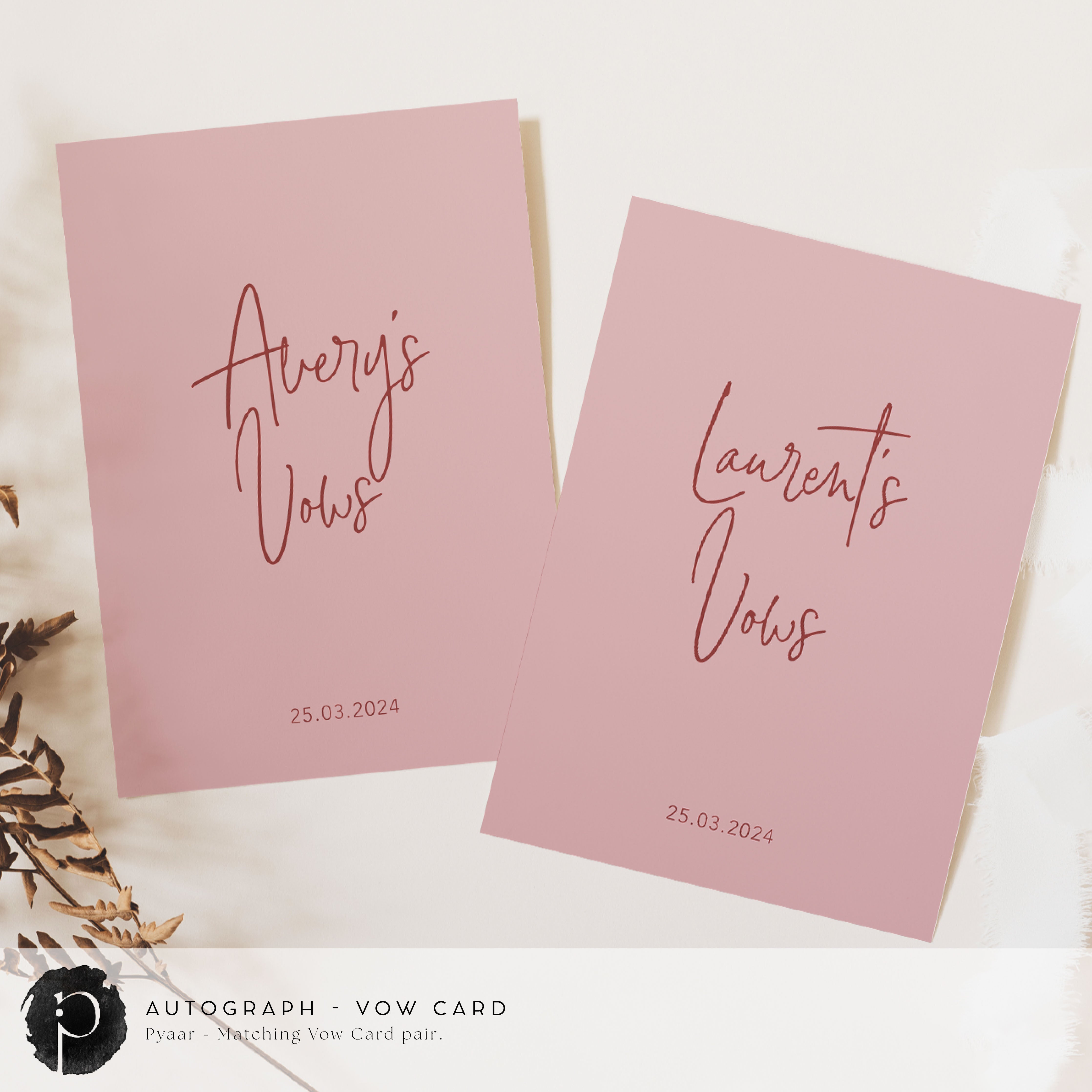 Autograph - Wedding Vow Card Set – Paper & Ink Studio