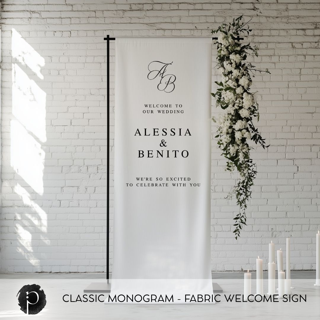 Classic Monogram - Fabric Welcome Sign – Paper & Ink Studio