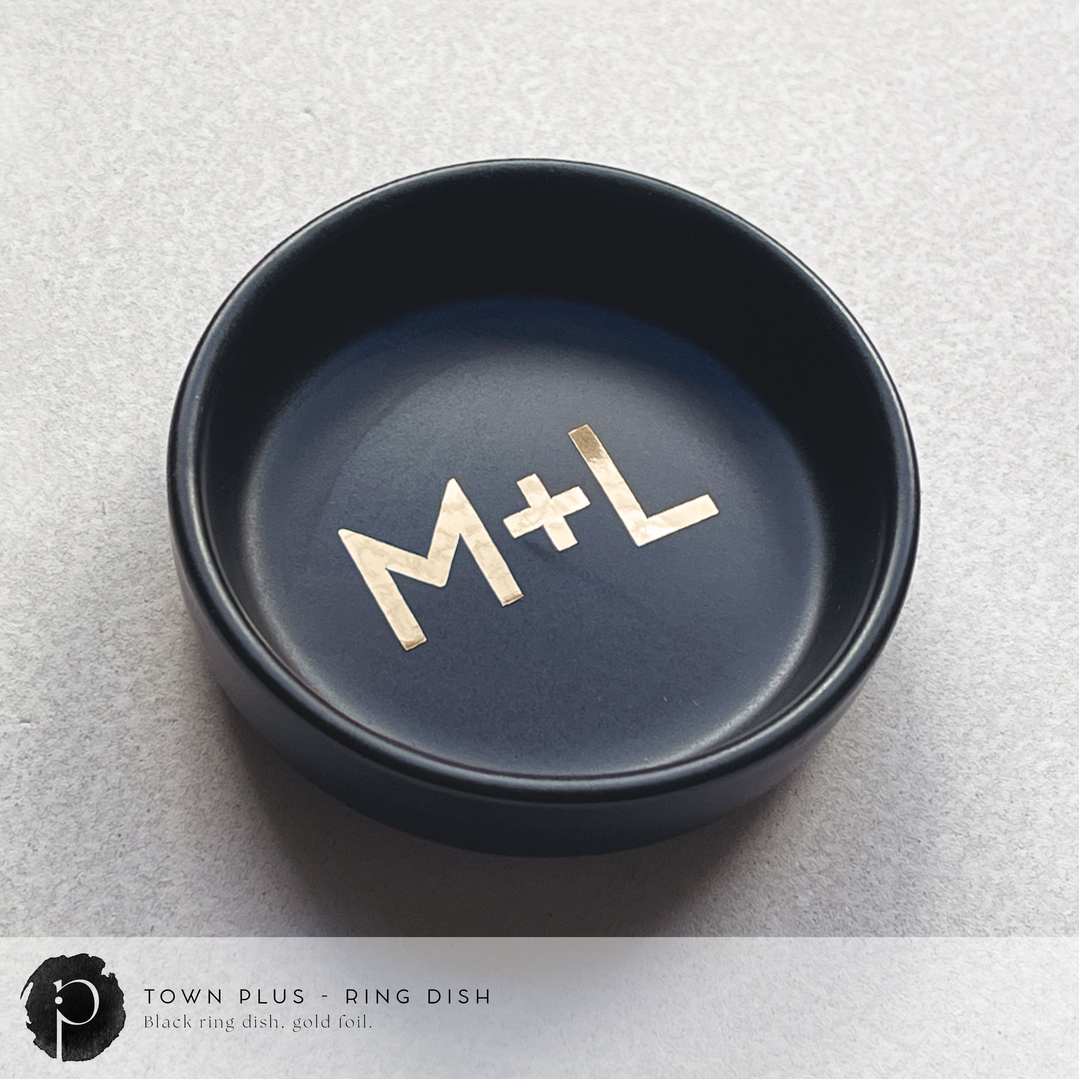 Personalised Black Ring Dish - Town Plus – Paper & Ink Studio