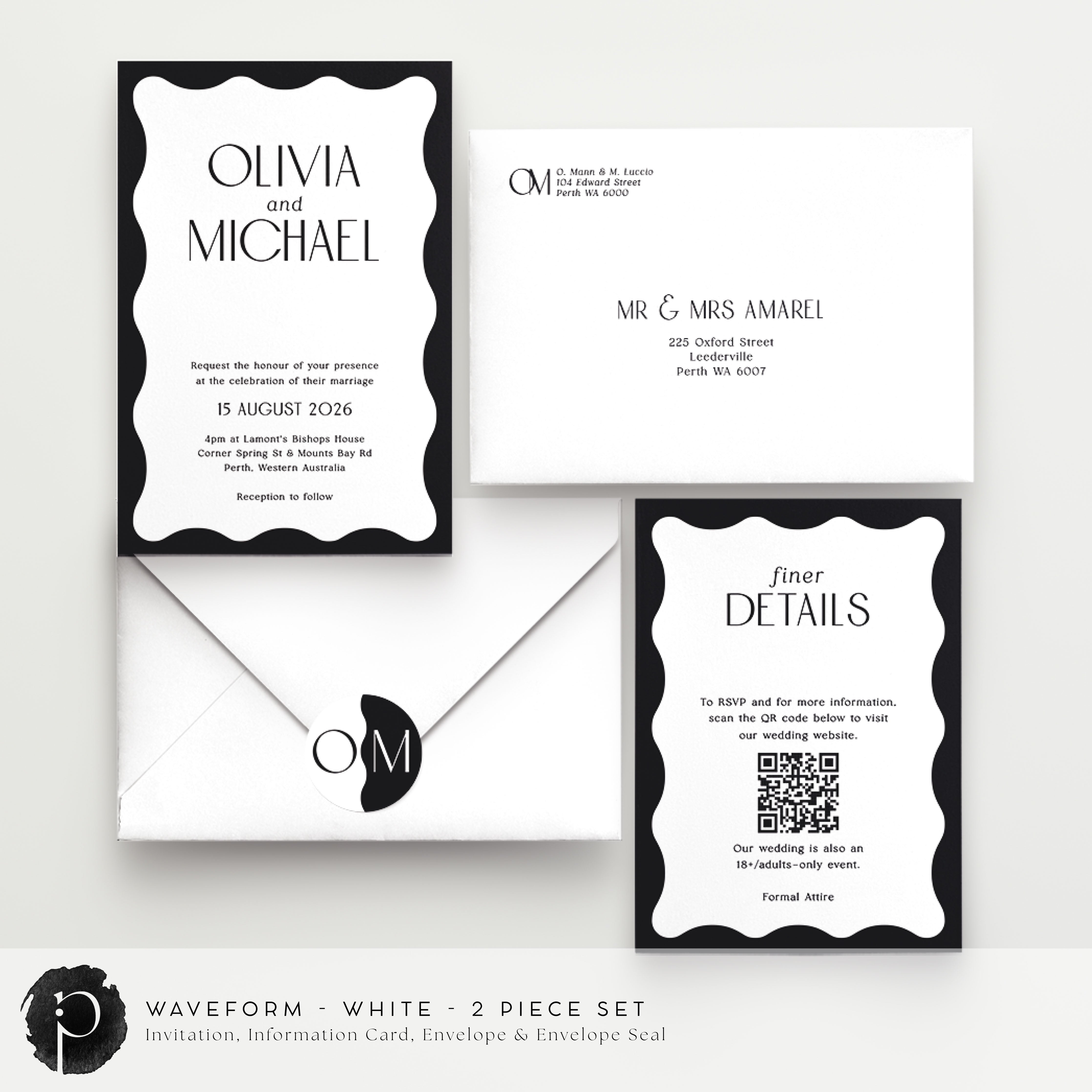 Waveform - Wedding Invitation & Information/Details Card Set – Paper ...
