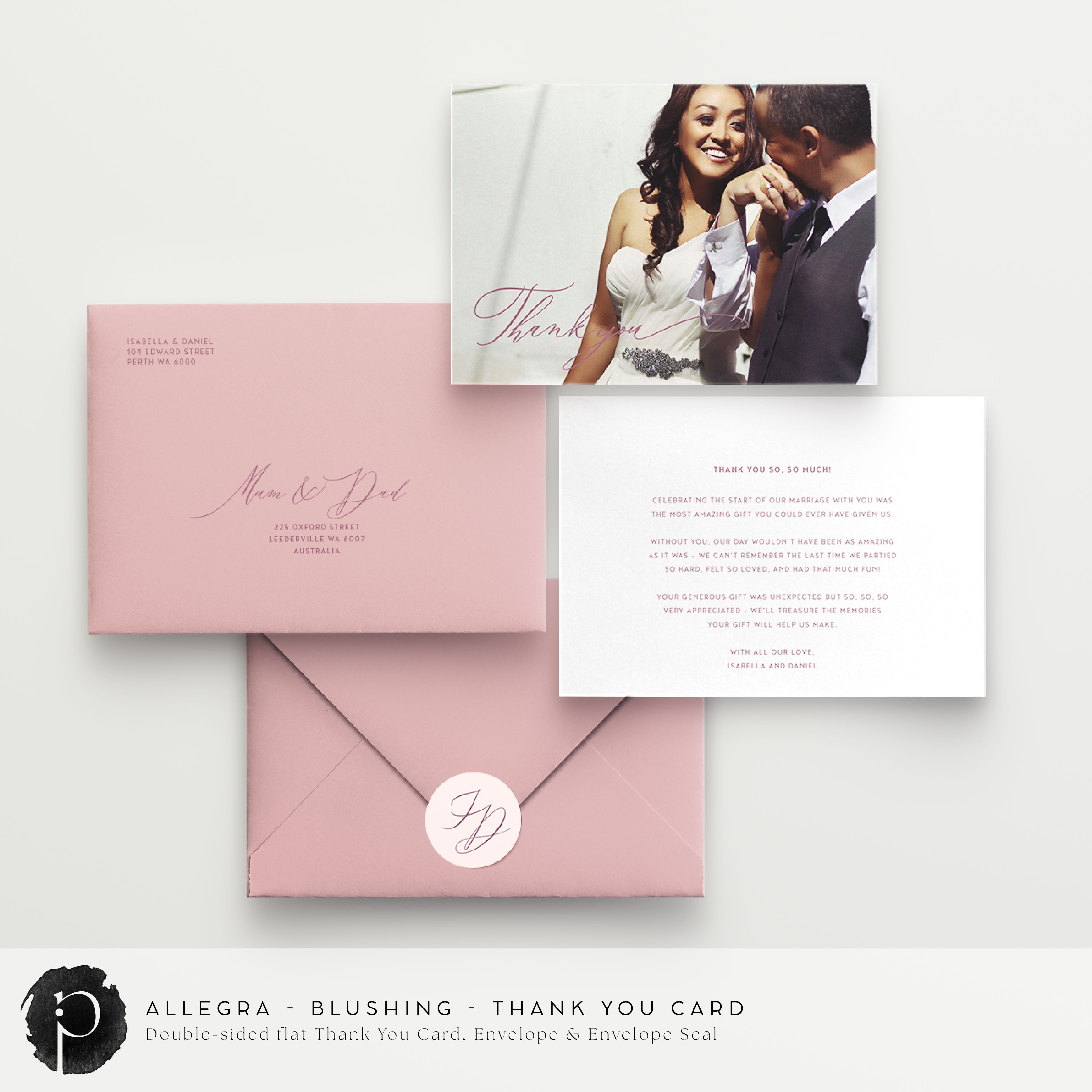 Allegra - Wedding Thank You Cards – Paper & Ink Studio