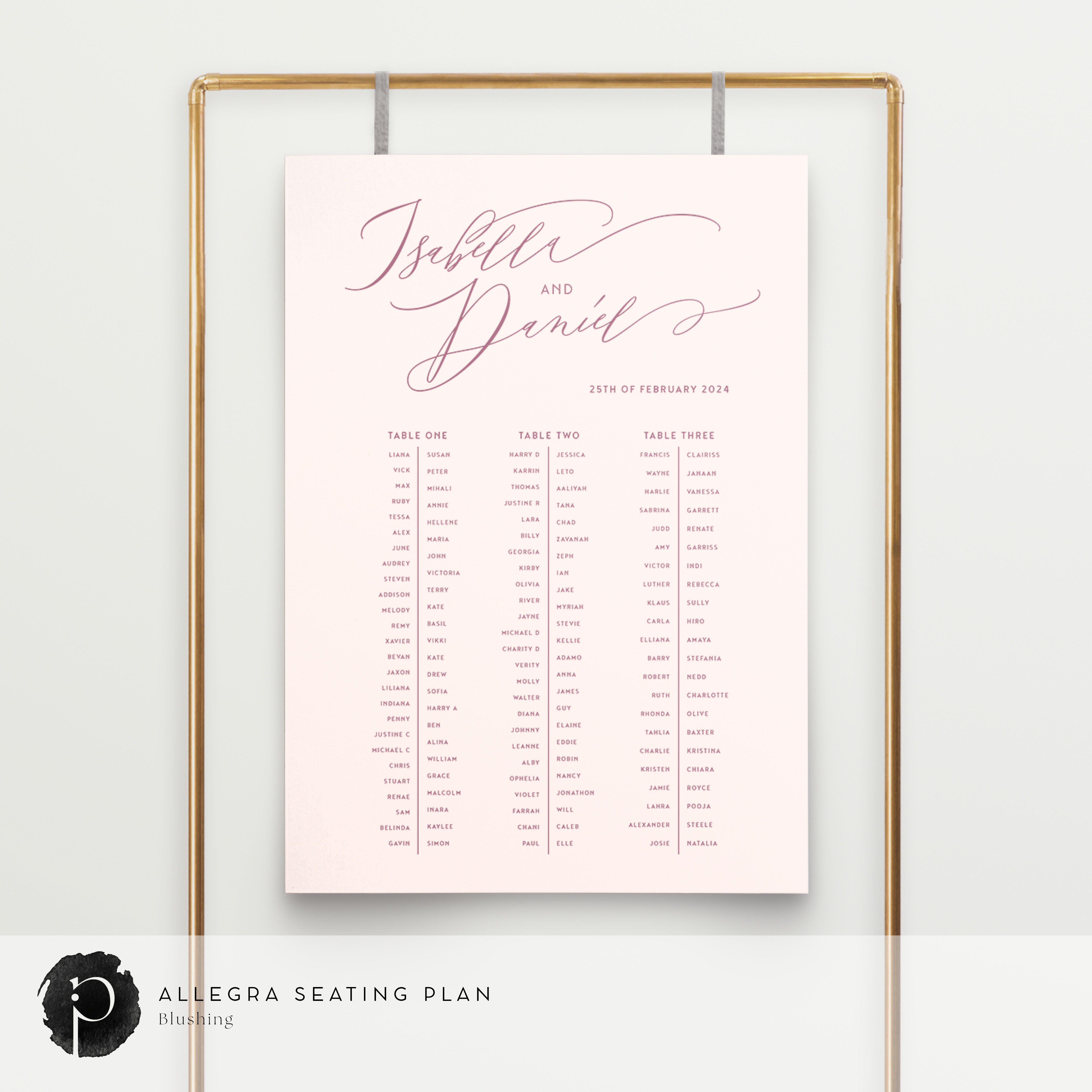 Allegra - Seating Plan Chart – Paper & Ink Studio