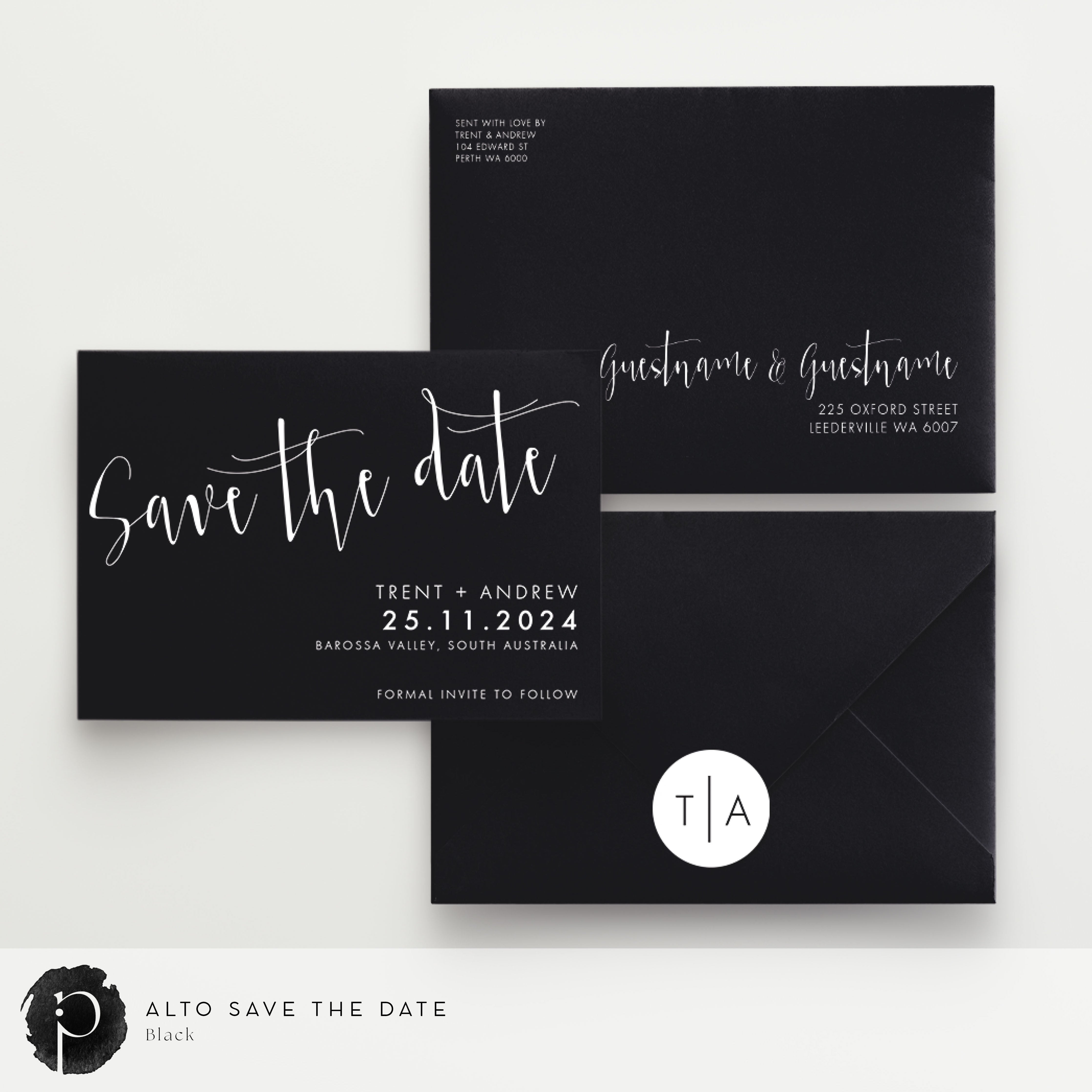 Alto - Save The Date Cards – Paper & Ink Studio