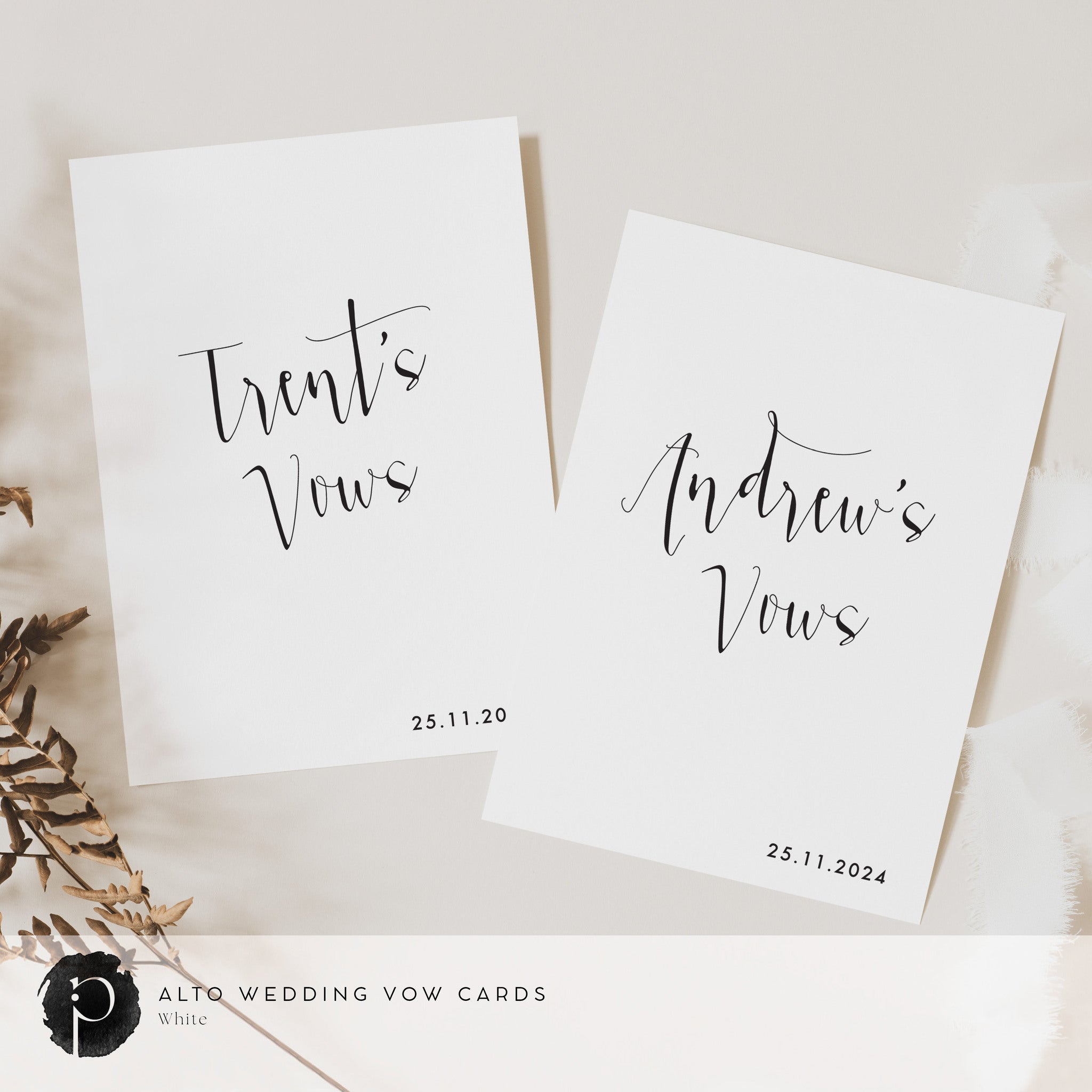 Alto - Wedding Vow Card Set – Paper & Ink Studio