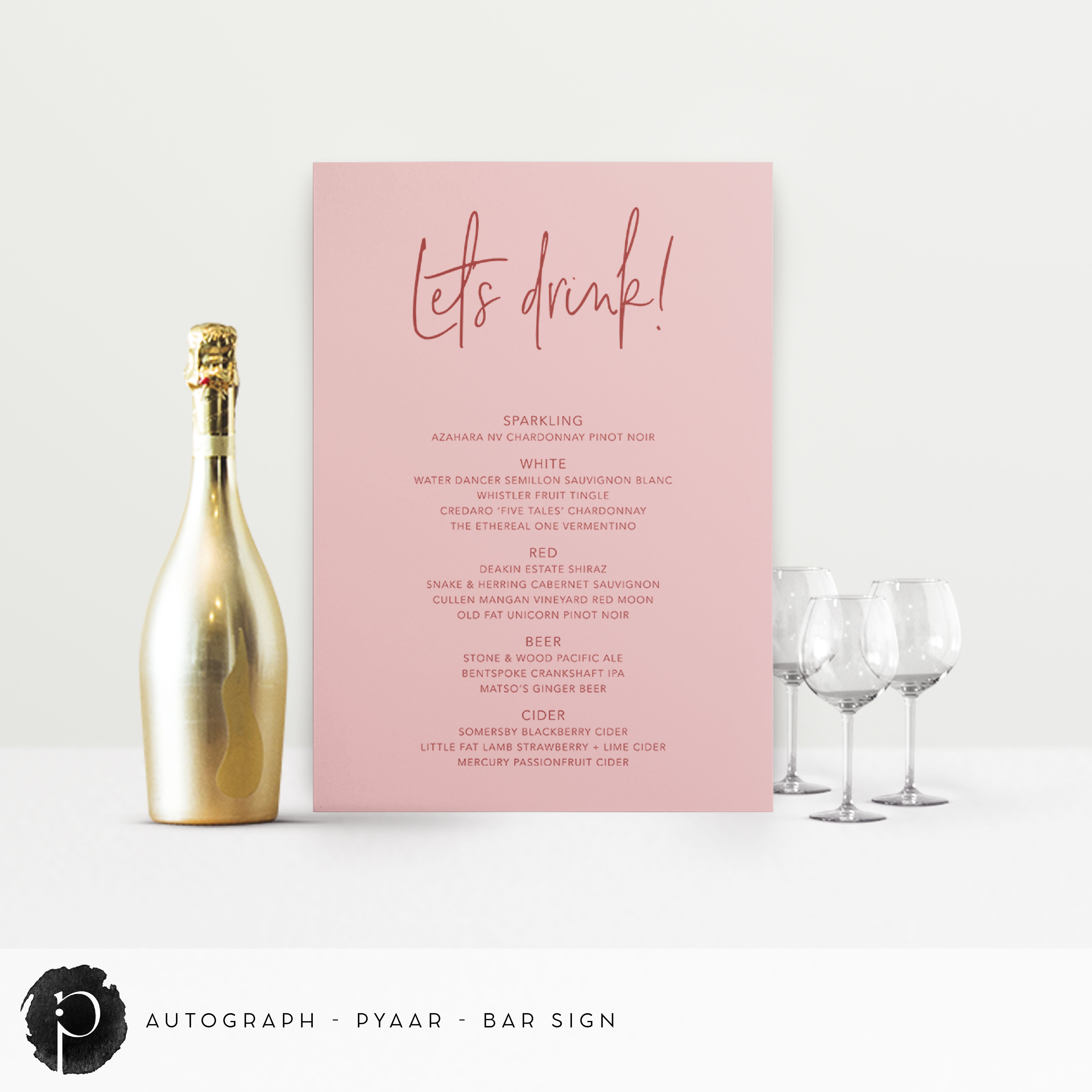 Autograph - Bar Sign – Paper & Ink Studio