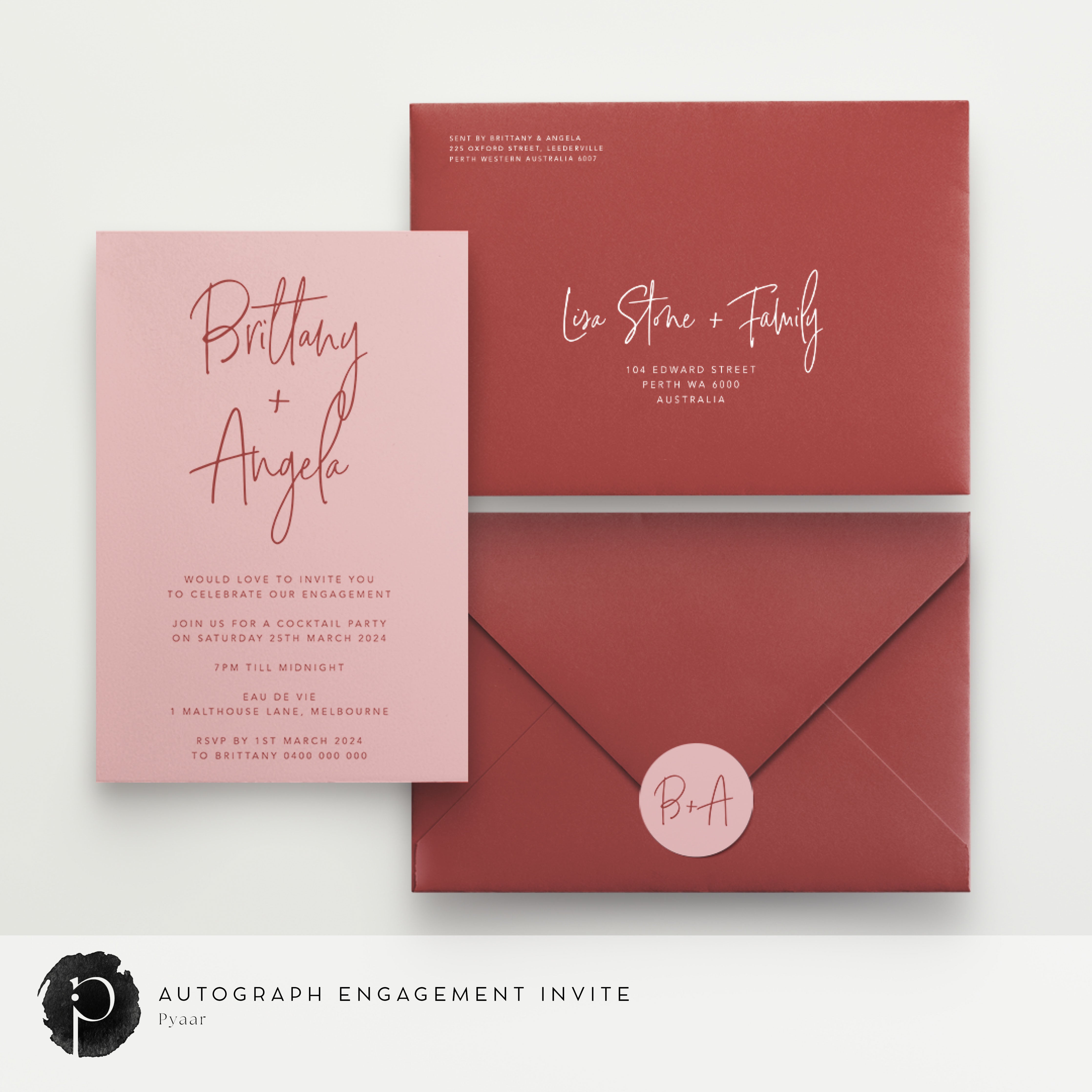 Autograph - Engagement Invitations – Paper & Ink Studio