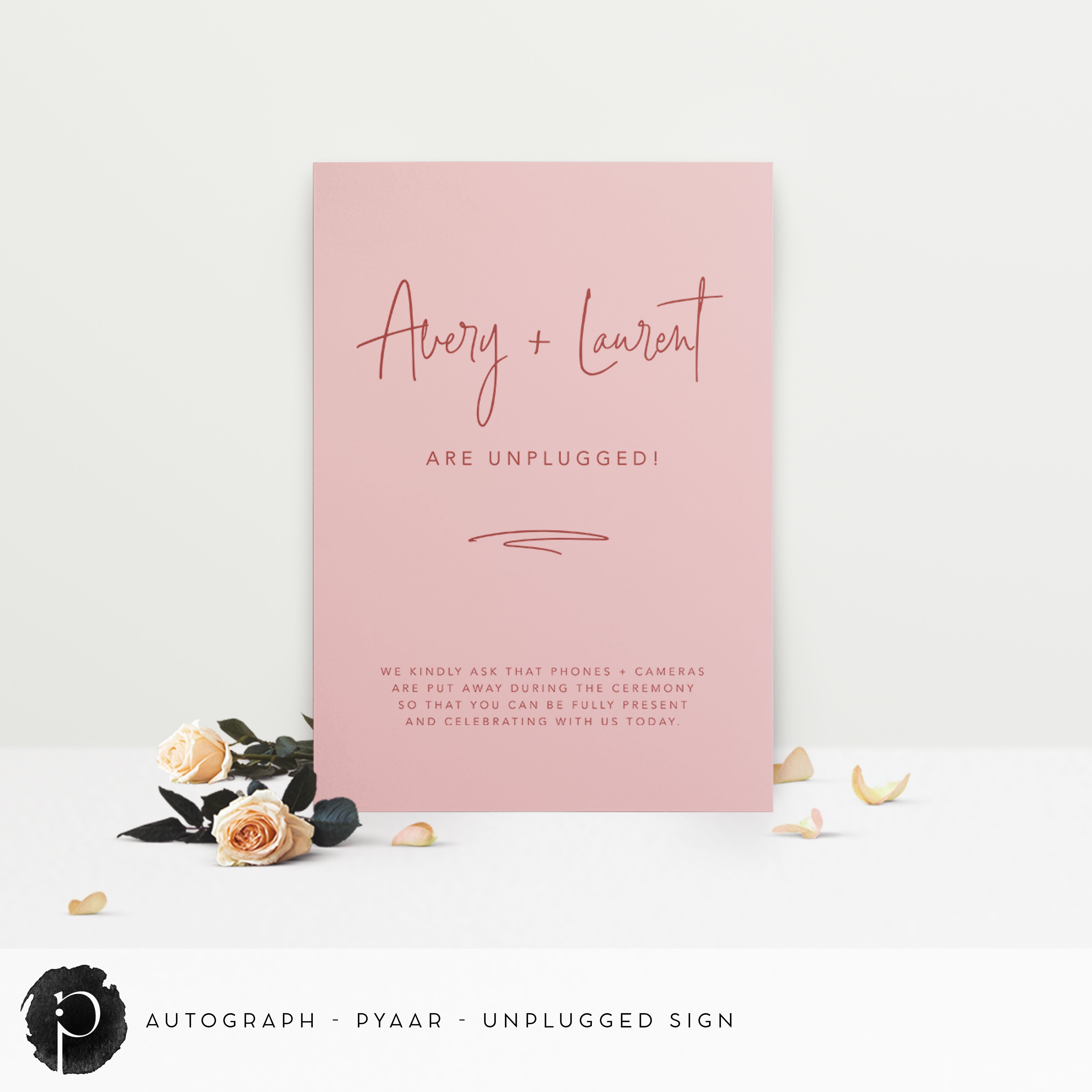 Autograph - Unplugged Ceremony Sign – Paper & Ink Studio