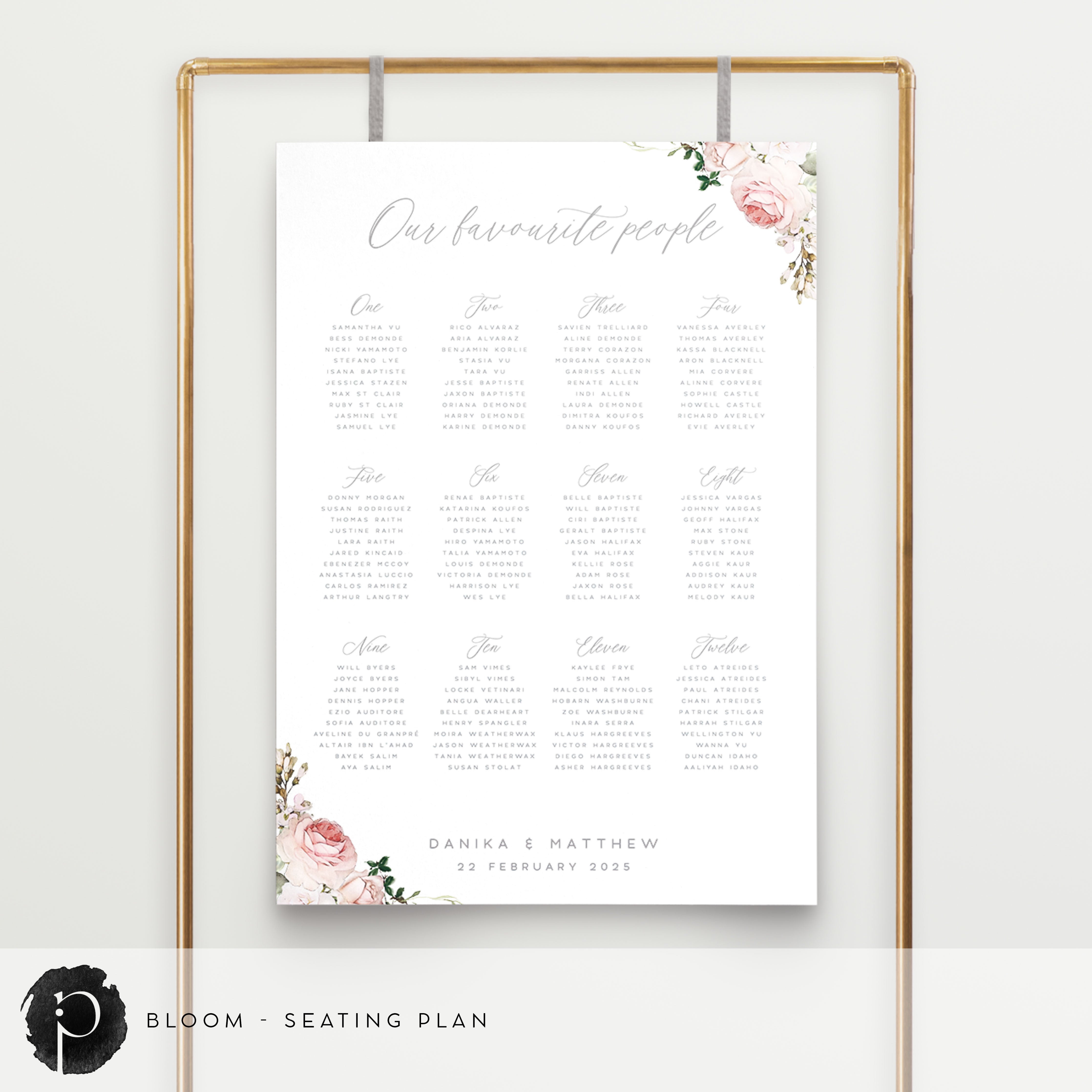 Bloom - Seating Plan Chart – Paper & Ink Studio
