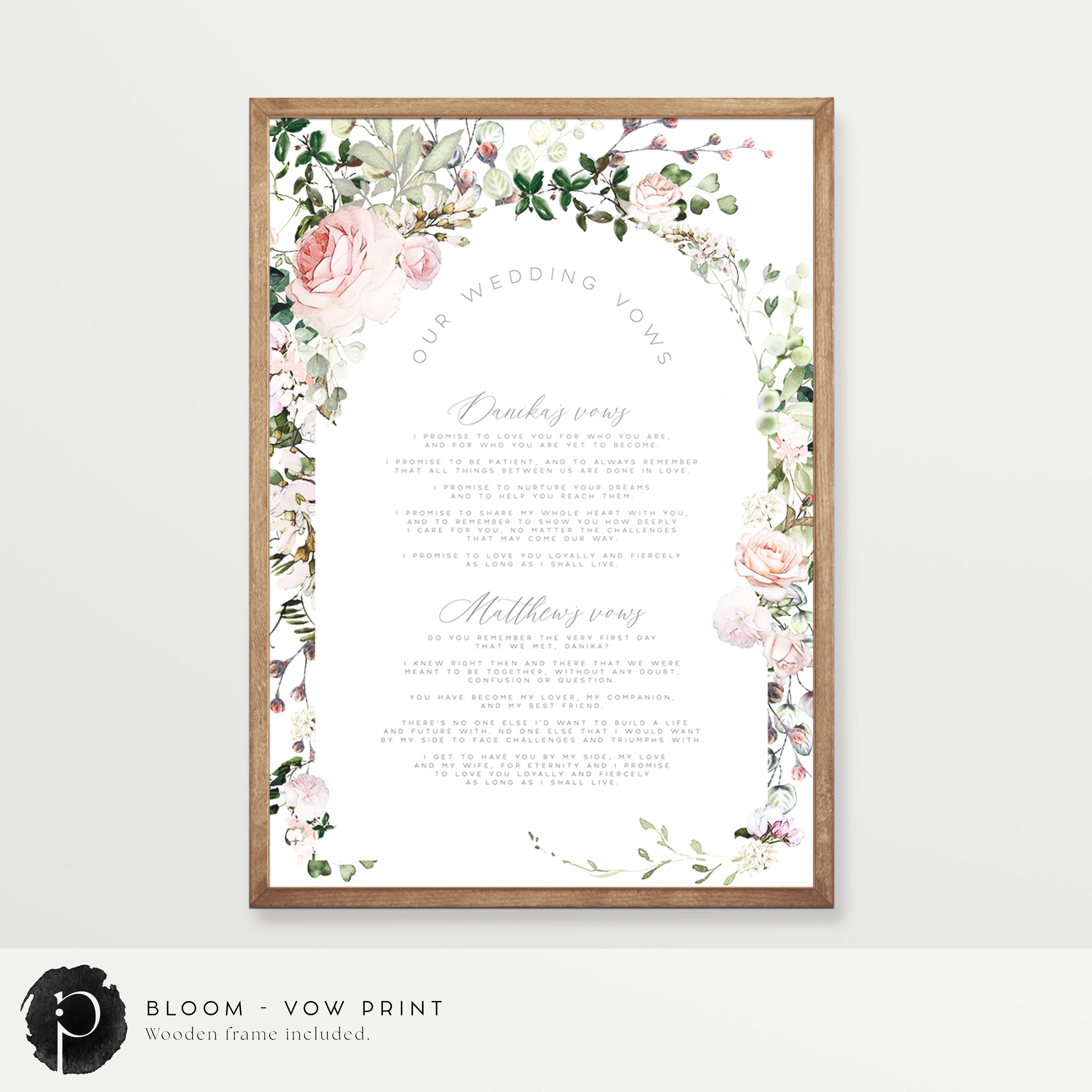 Bloom - Wedding Vow Keepsake – Paper & Ink Studio