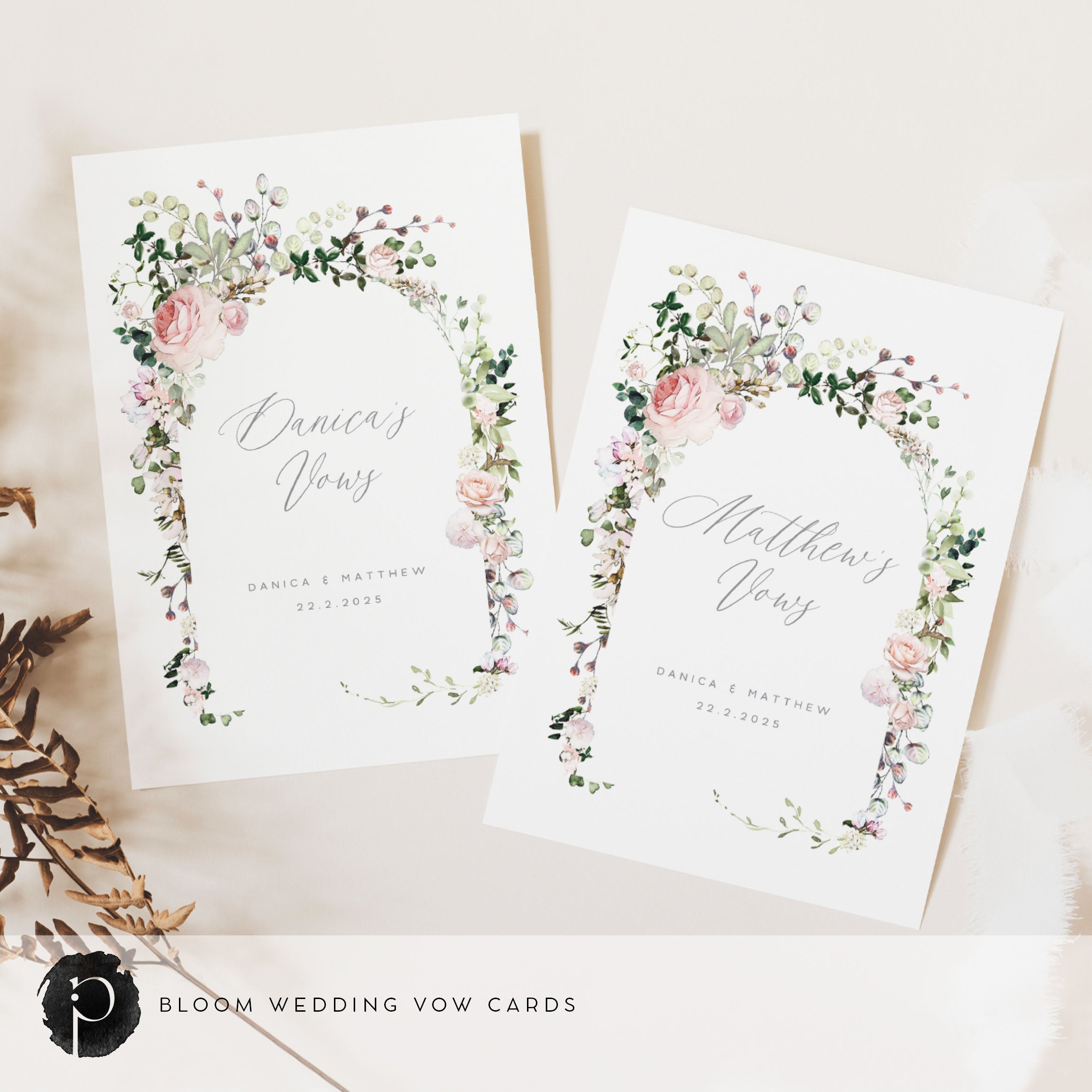 Bloom - Wedding Vow Card Set – Paper & Ink Studio