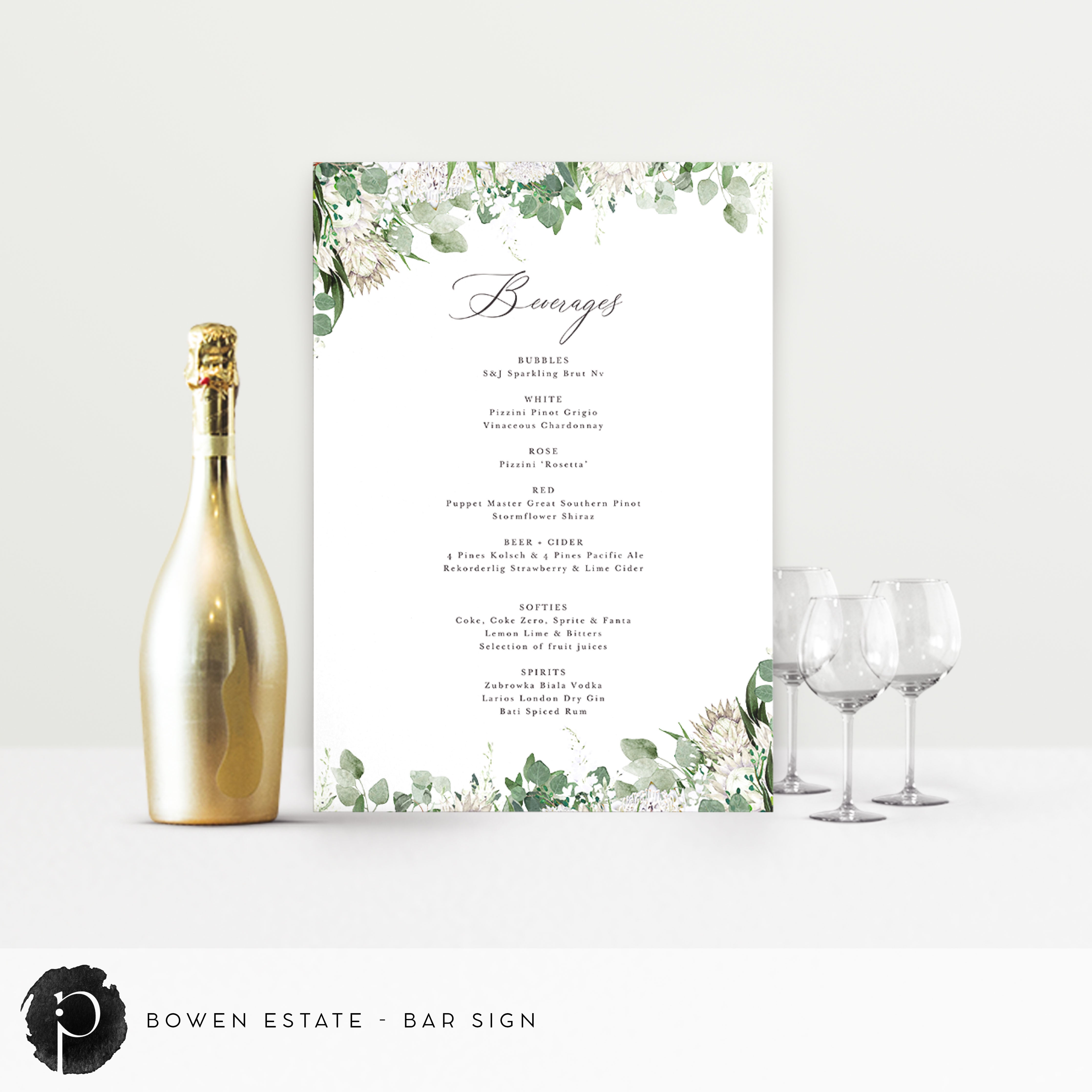 Bowen Estate - Bar Sign – Paper & Ink Studio