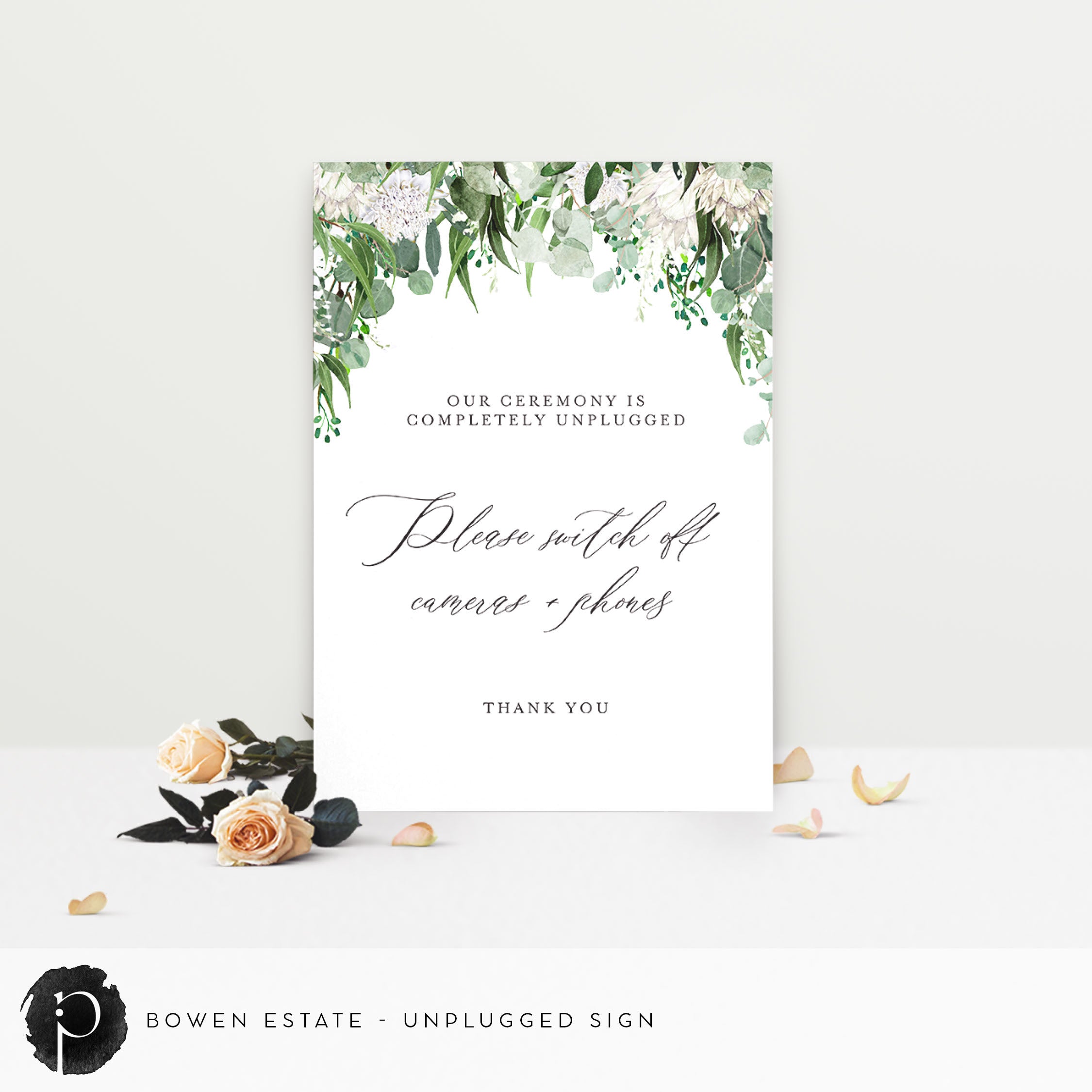 Bowen Estate - Unplugged Ceremony Sign – Paper & Ink Studio
