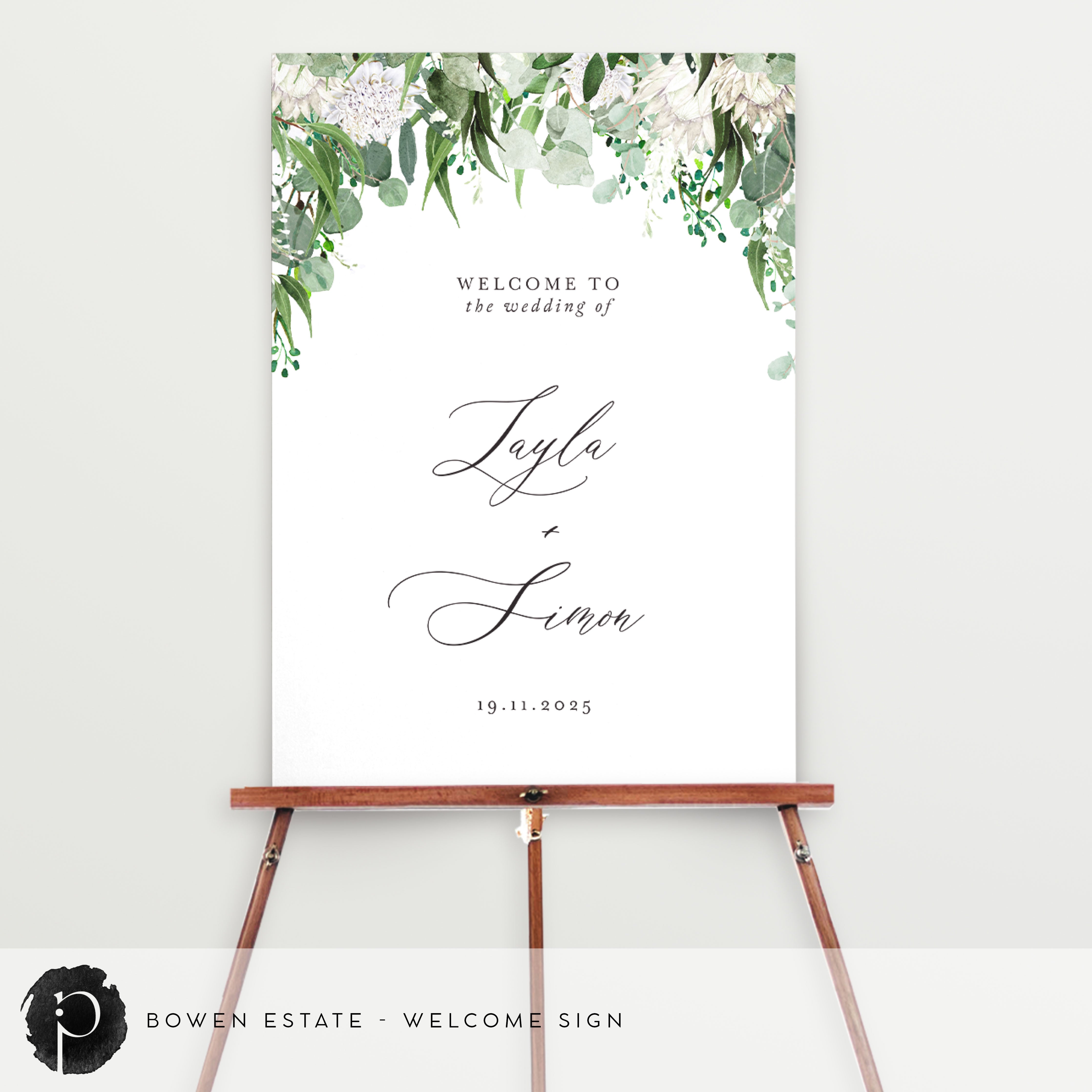 Bowen Estate - Welcome Sign – Paper & Ink Studio