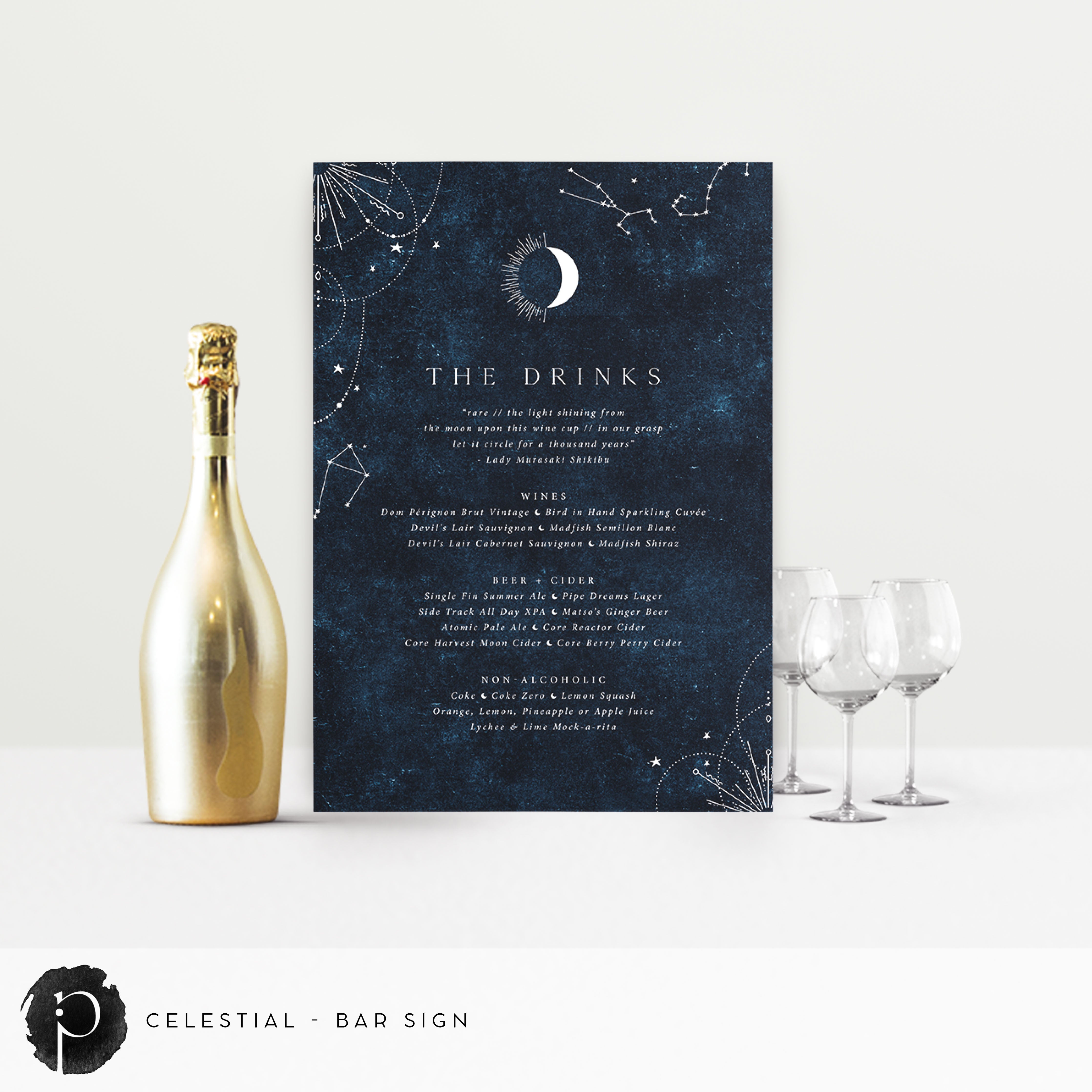 Celestial - Bar Sign – Paper & Ink Studio