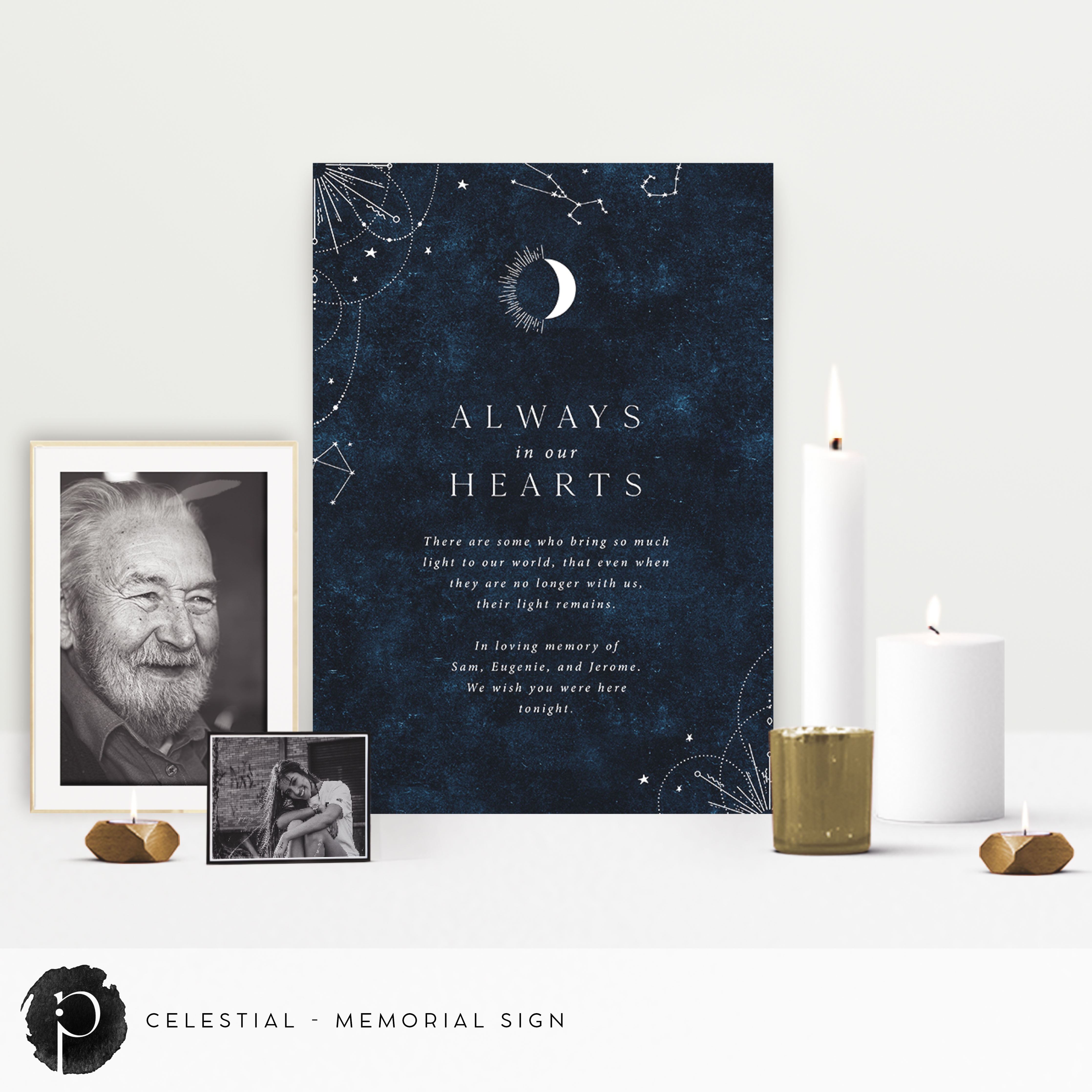 Celestial - In Loving Memory Memorial Sign – Paper & Ink Studio