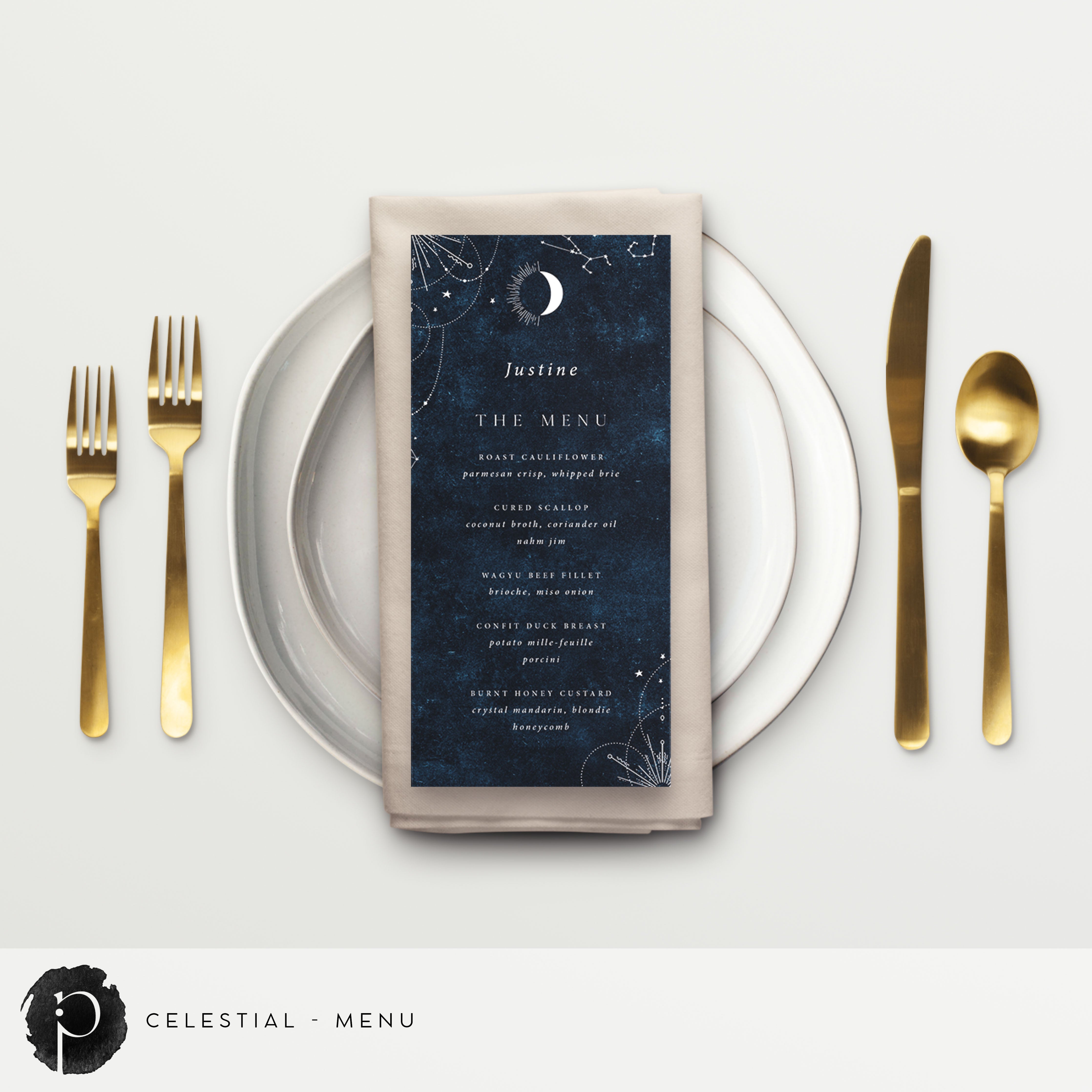 Celestial - Menu Cards – Paper & Ink Studio