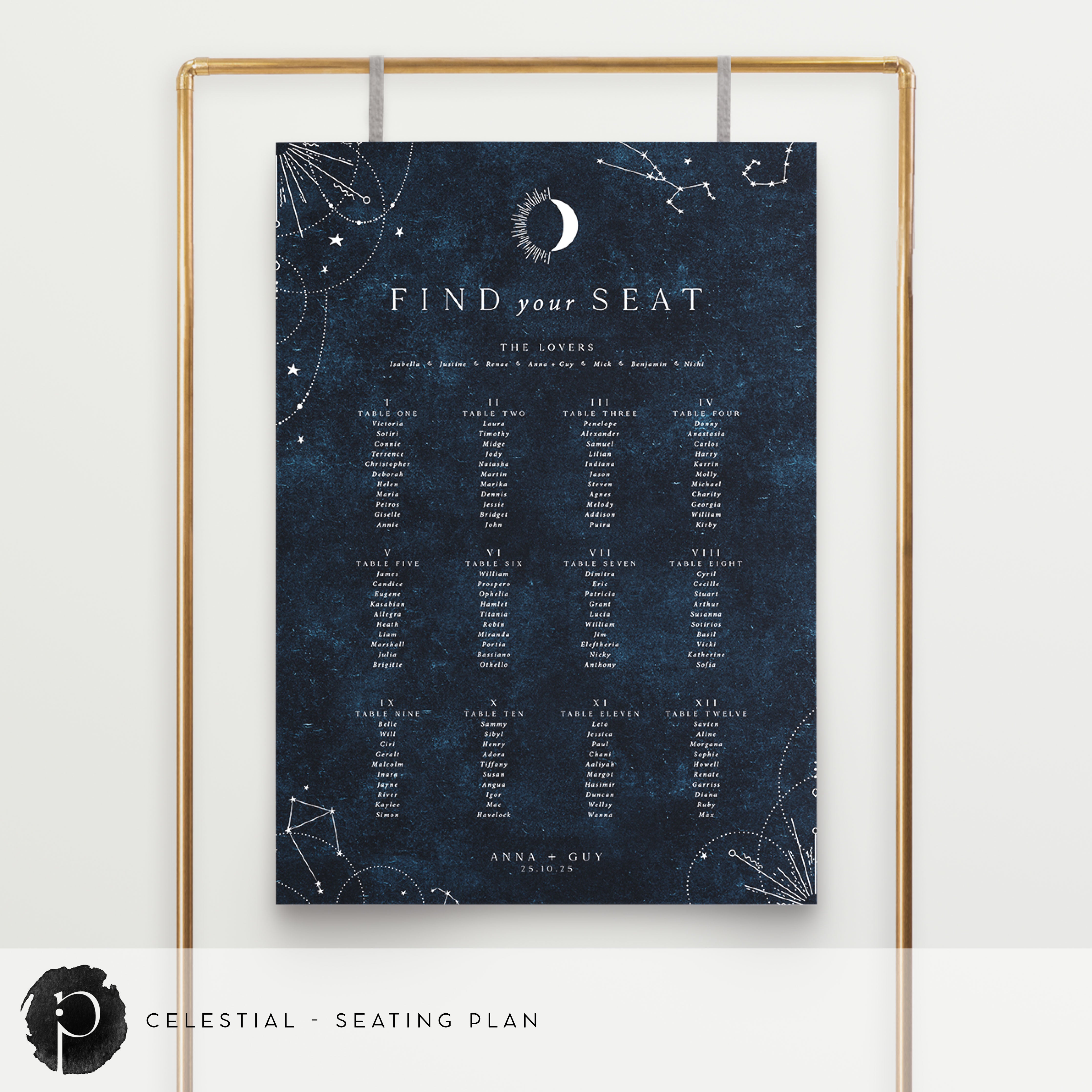 Celestial - Seating Plan Chart – Paper & Ink Studio