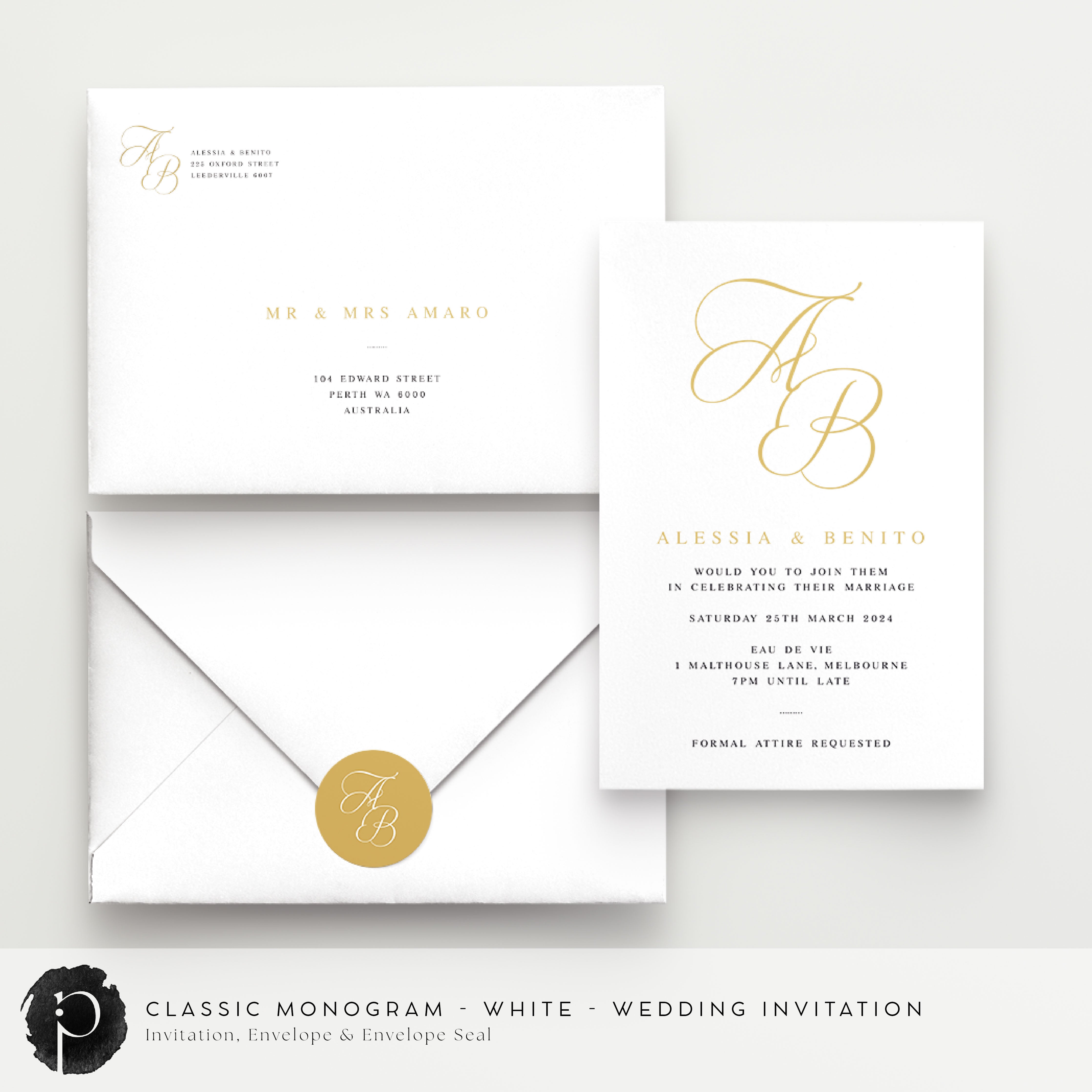 Classic Monogram - Wedding Invitations – Paper & Ink Studio
