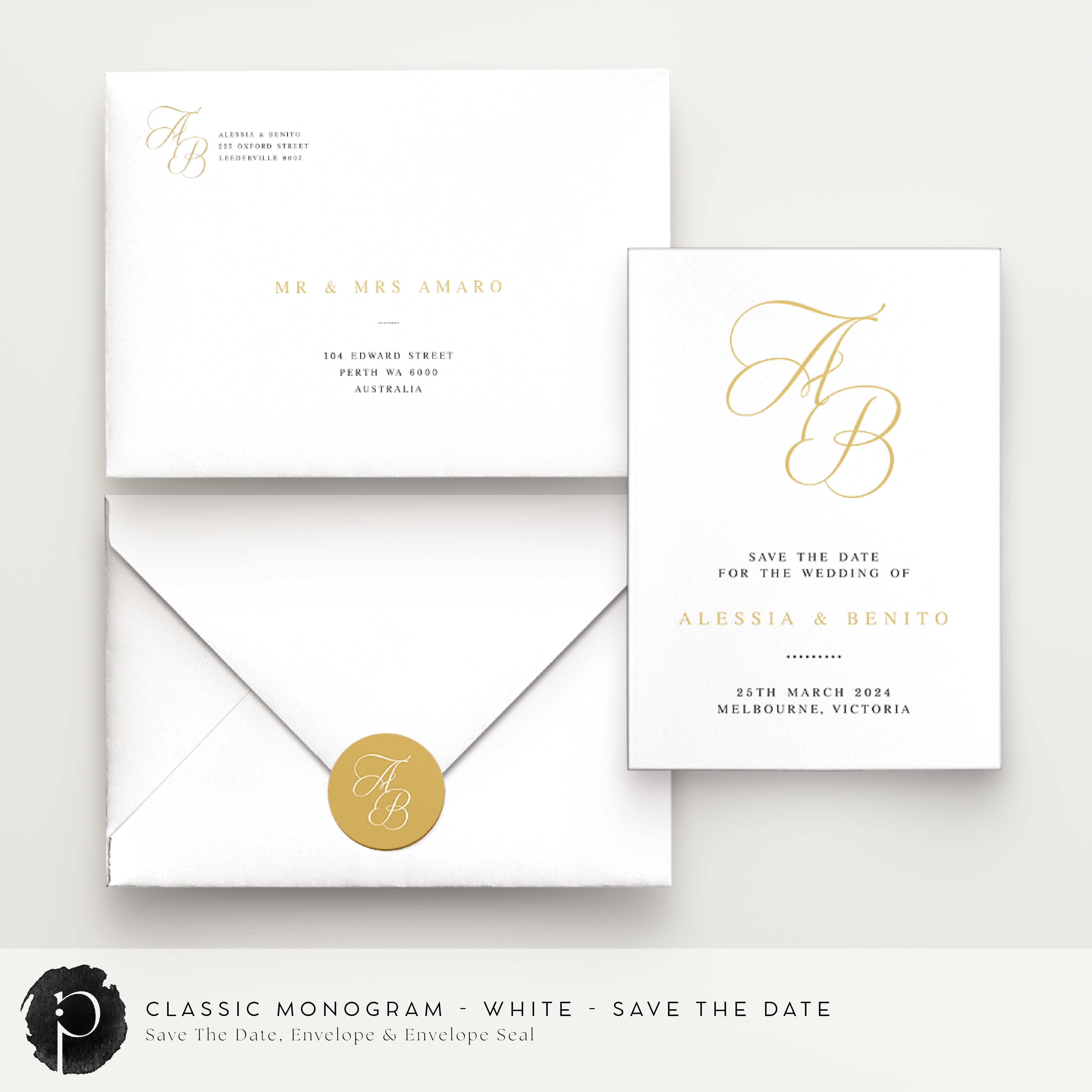 Classic Monogram - Save The Date Cards – Paper & Ink Studio