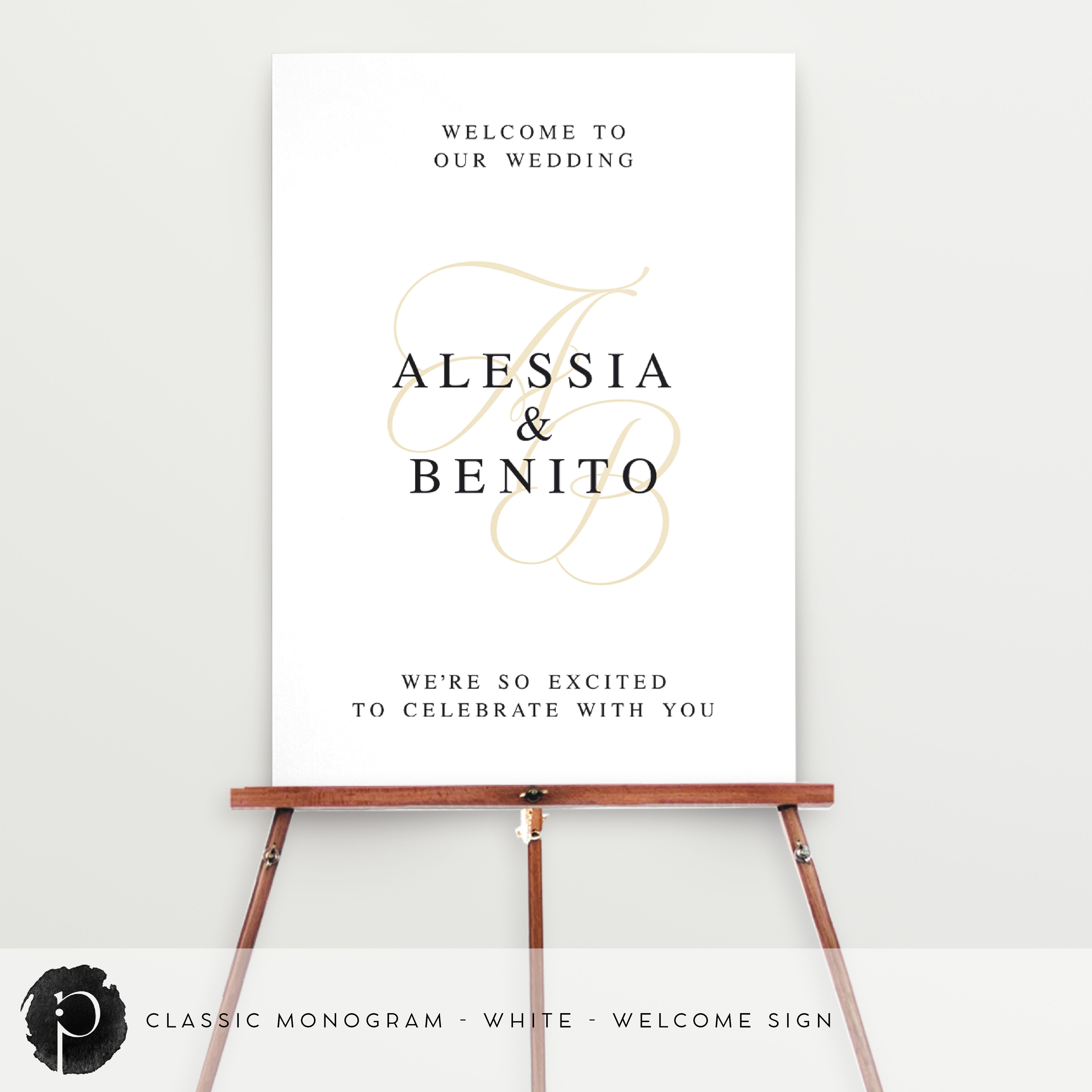 Classic Monogram - Welcome Sign – Paper & Ink Studio