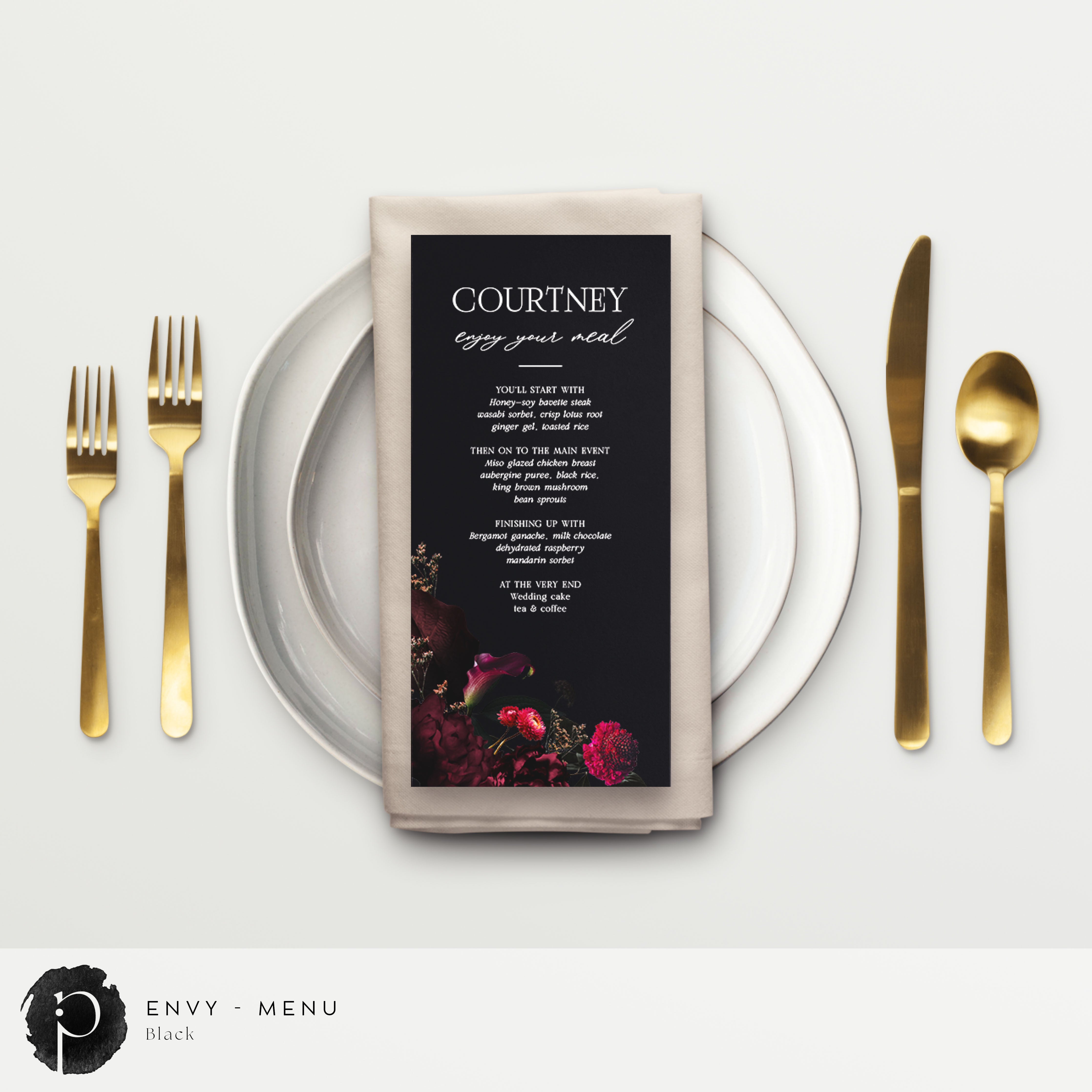 Envy - Menu Cards – Paper & Ink Studio