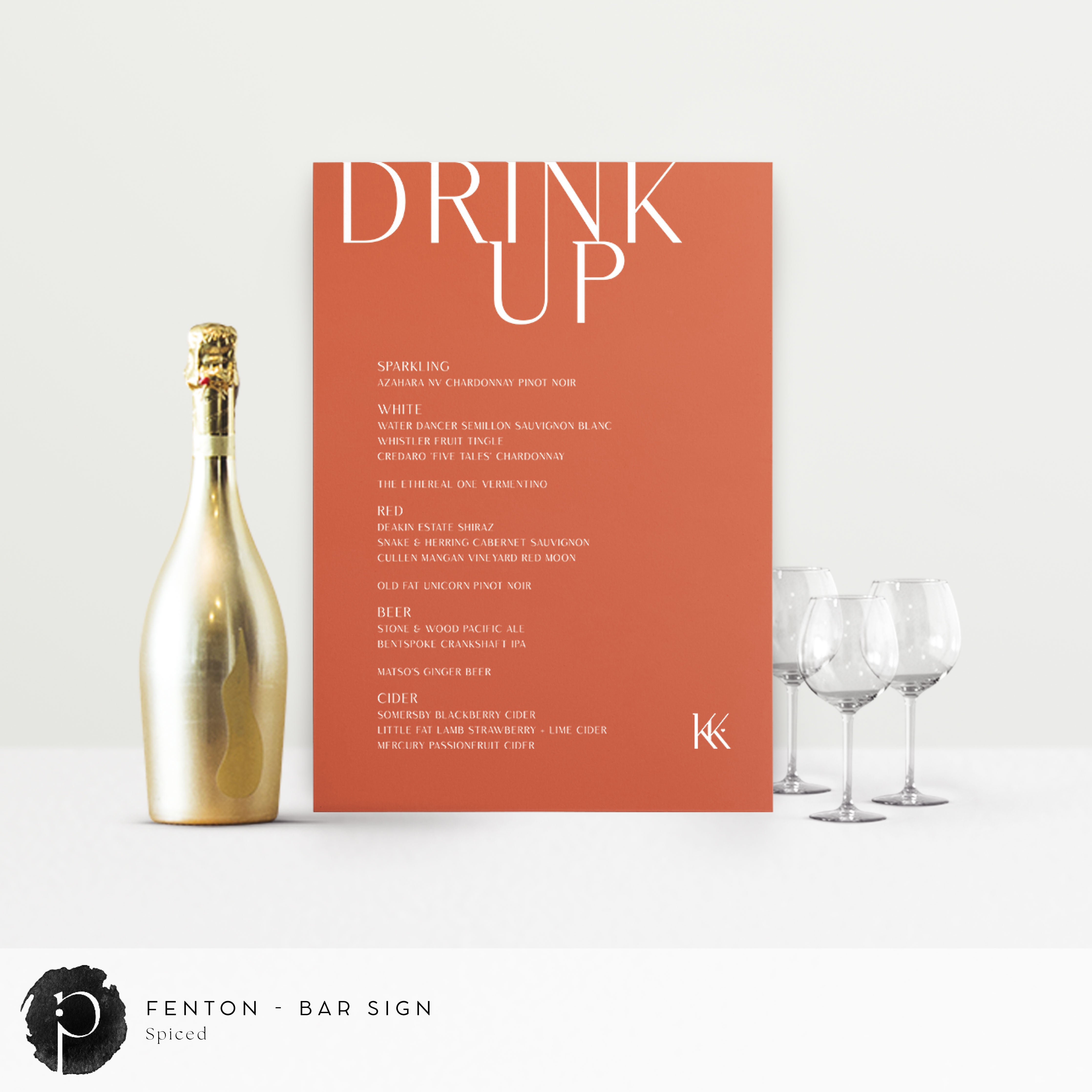Fenton - Bar Sign – Paper & Ink Studio