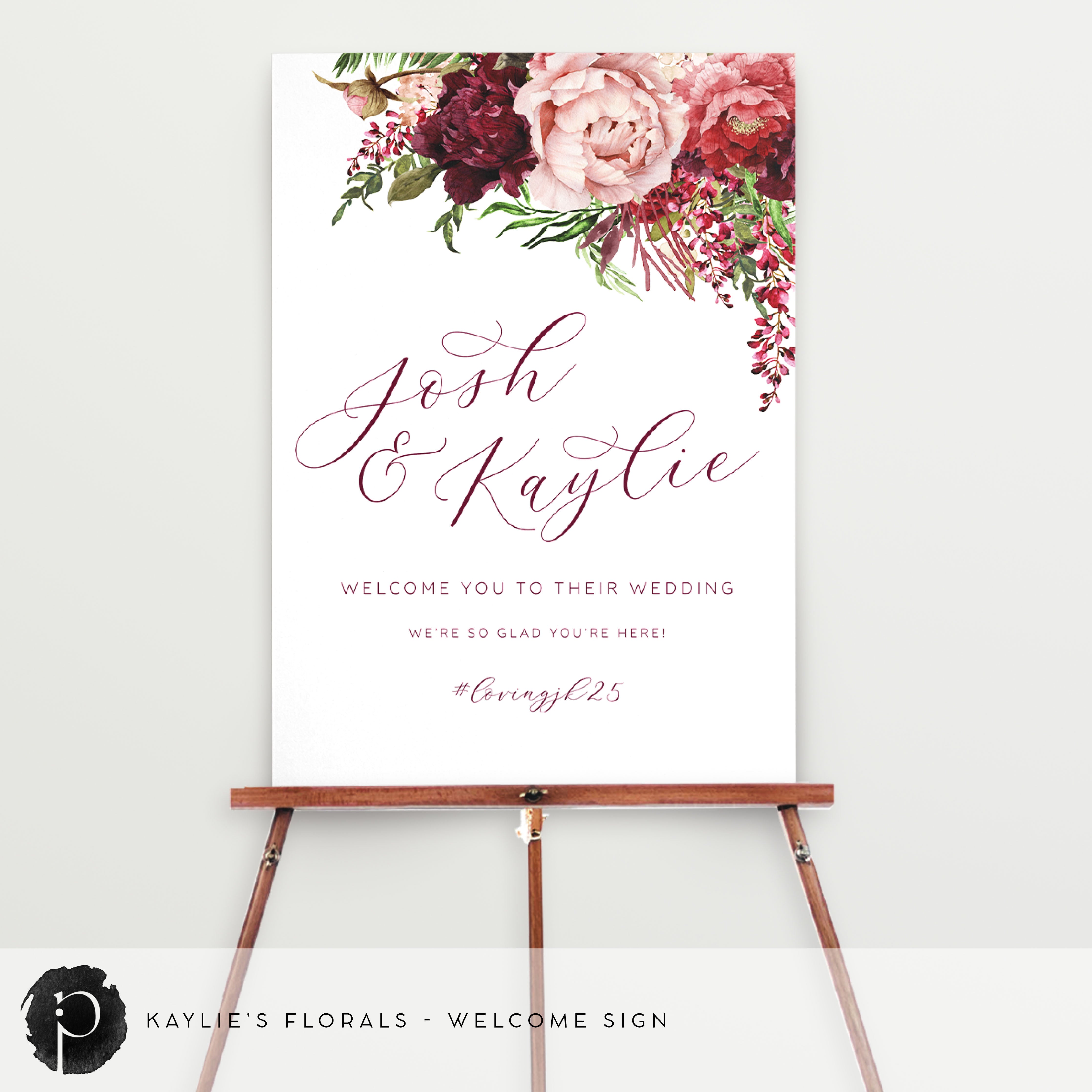 Kaylie's Florals - Welcome Sign – Paper & Ink Studio