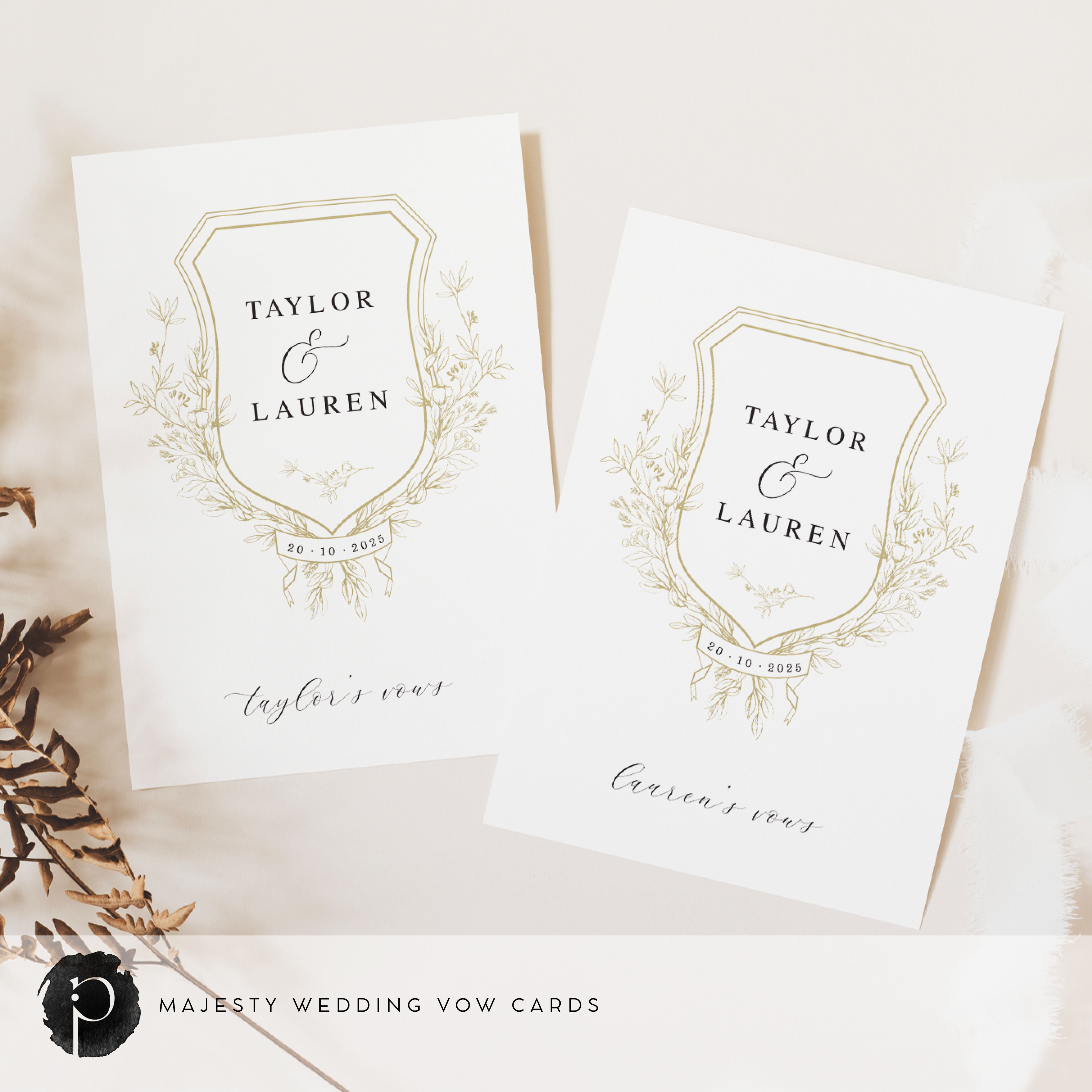 Majesty - Wedding Vow Card Set – Paper & Ink Studio
