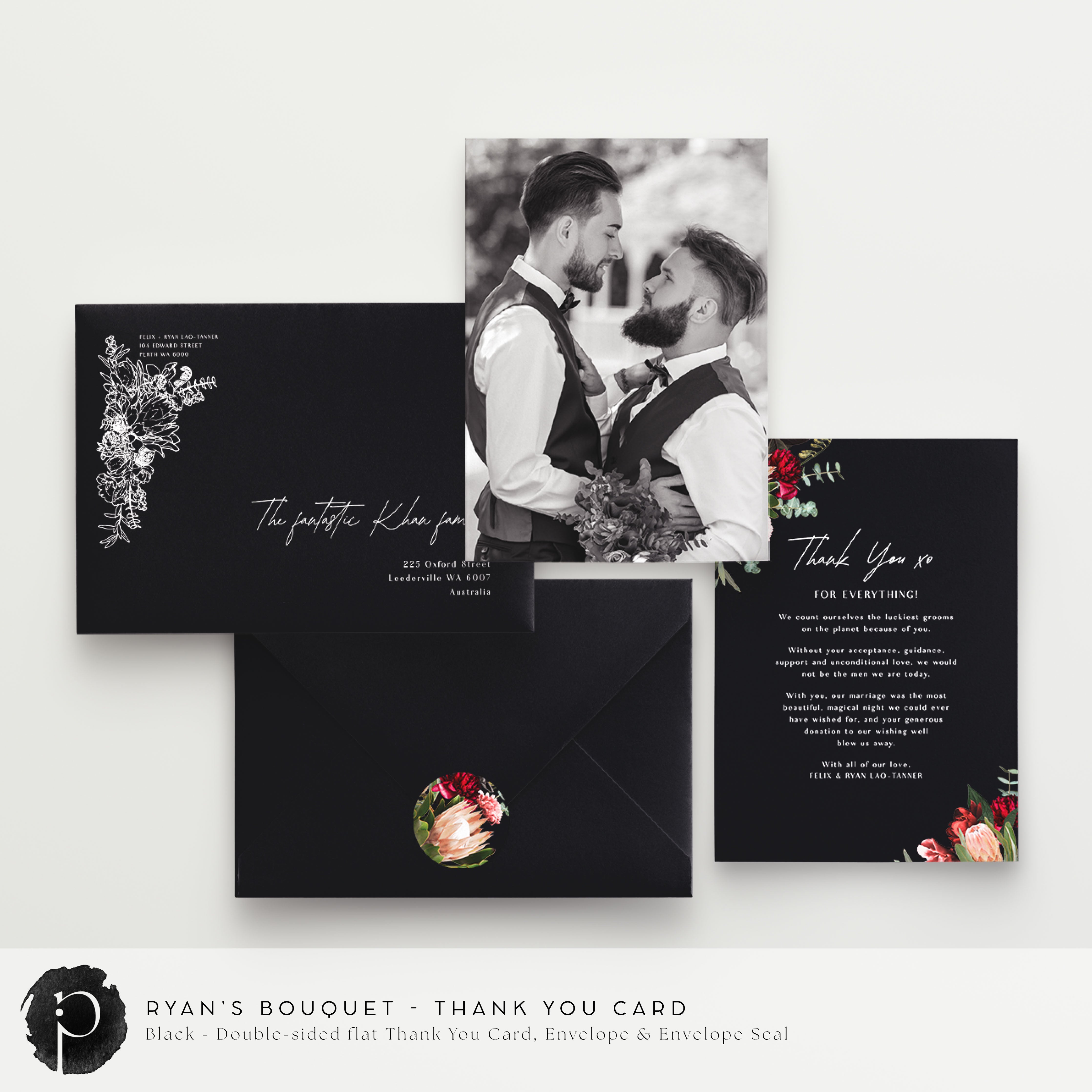 Ryan's Bouquet - Wedding Thank You Cards – Paper & Ink Studio