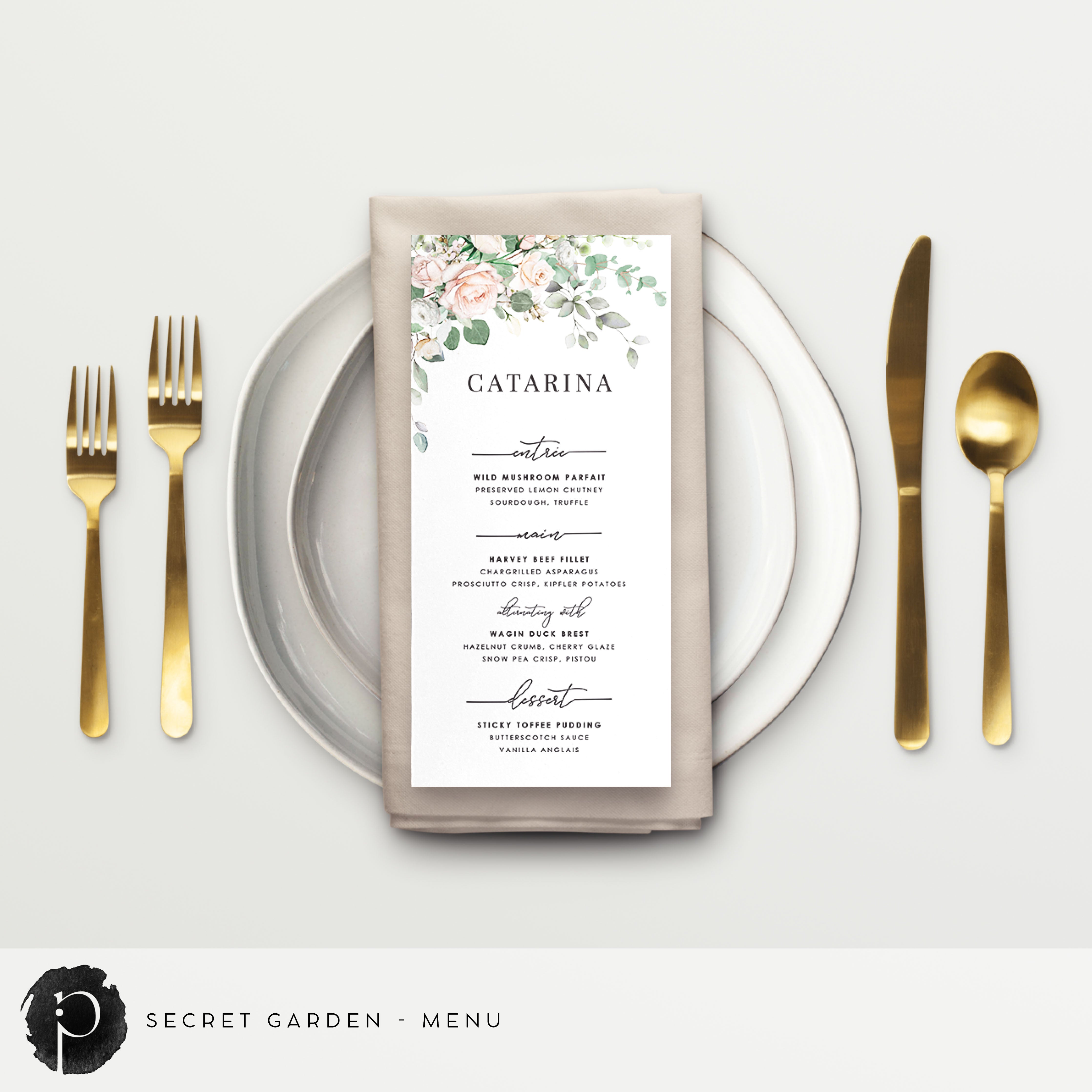 Secret Garden - Menu Cards – Paper & Ink Studio
