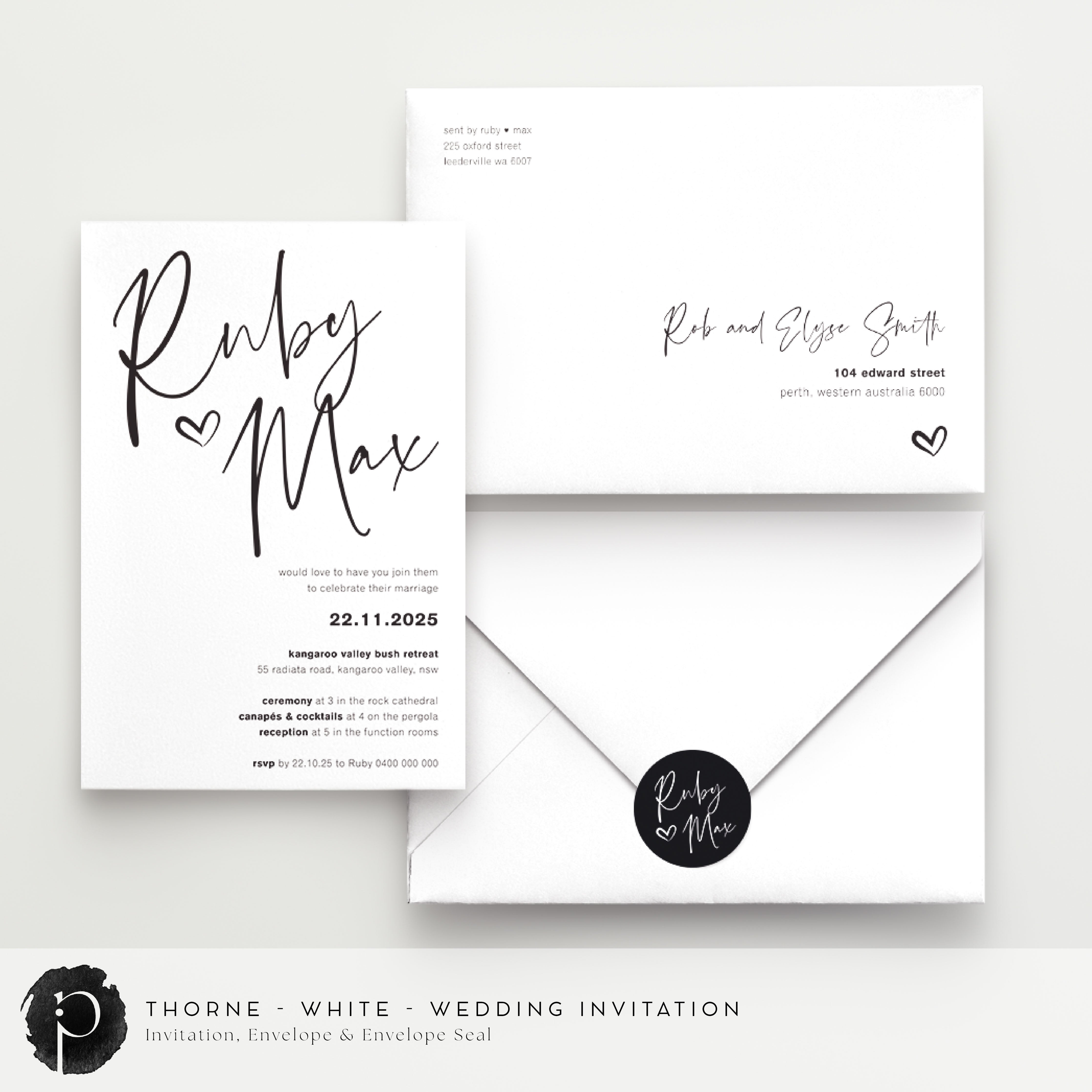 Thorne - Wedding Invitations – Paper & Ink Studio