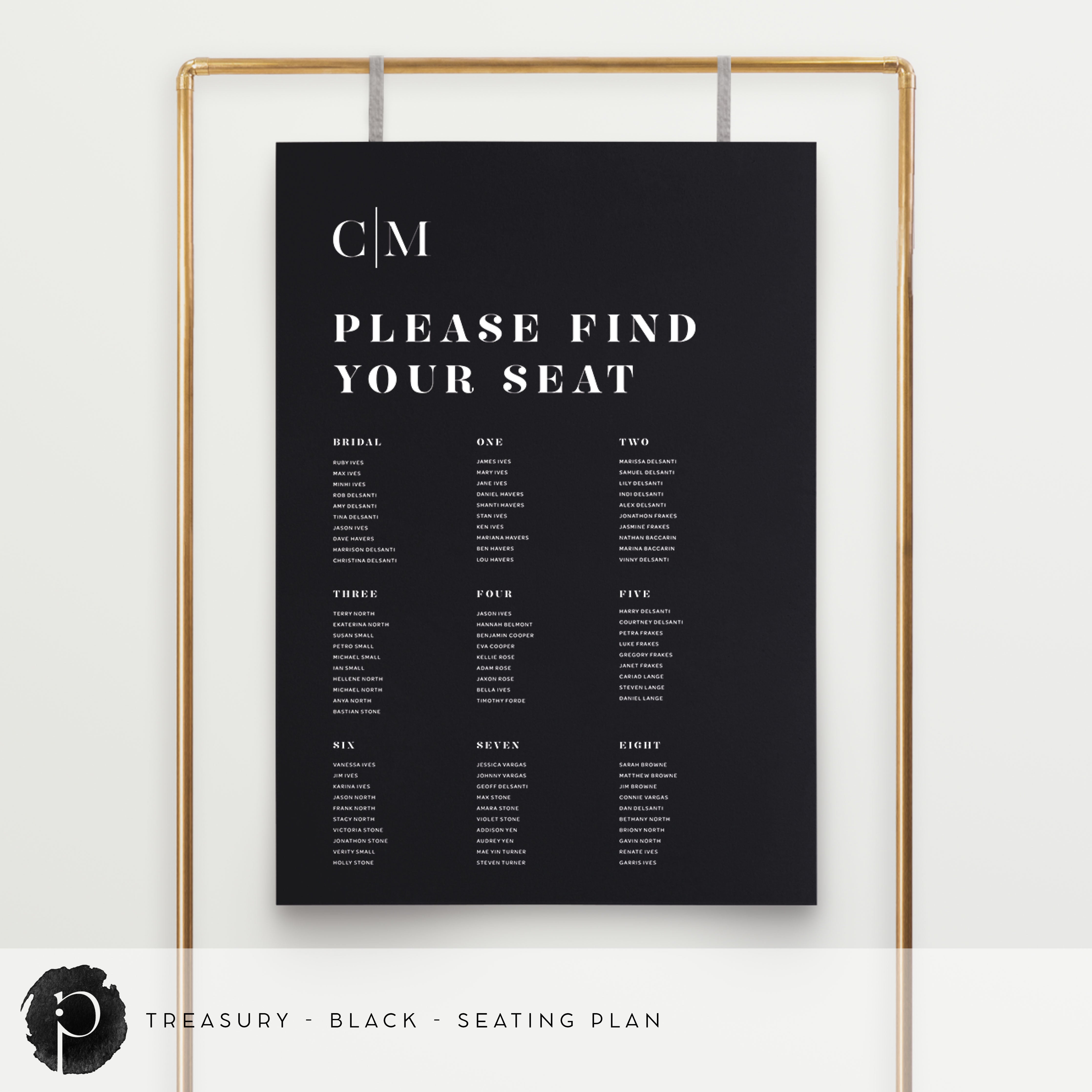 Treasury - Seating Plan Chart – Paper & Ink Studio