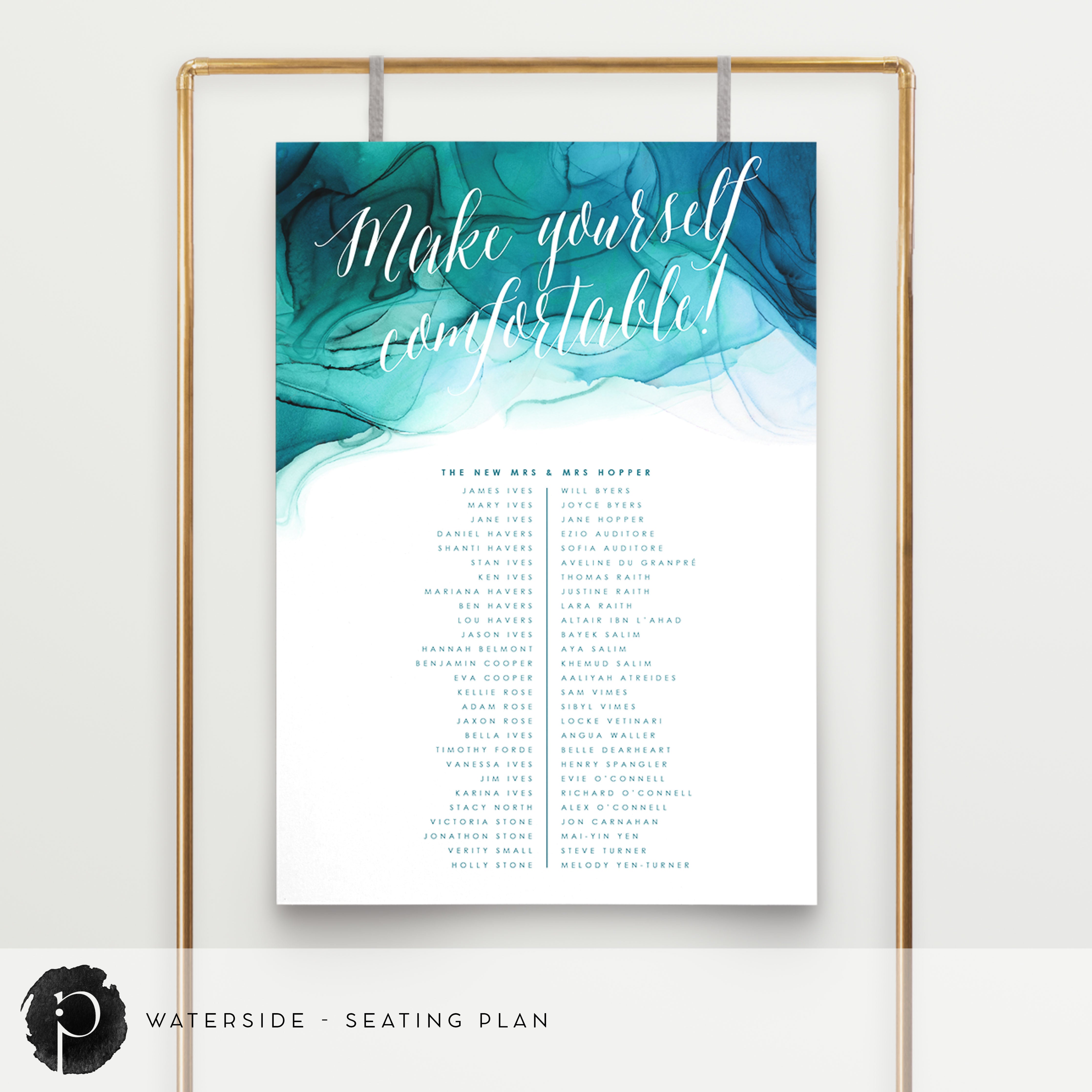 Waterside - Seating Plan Chart – Paper & Ink Studio