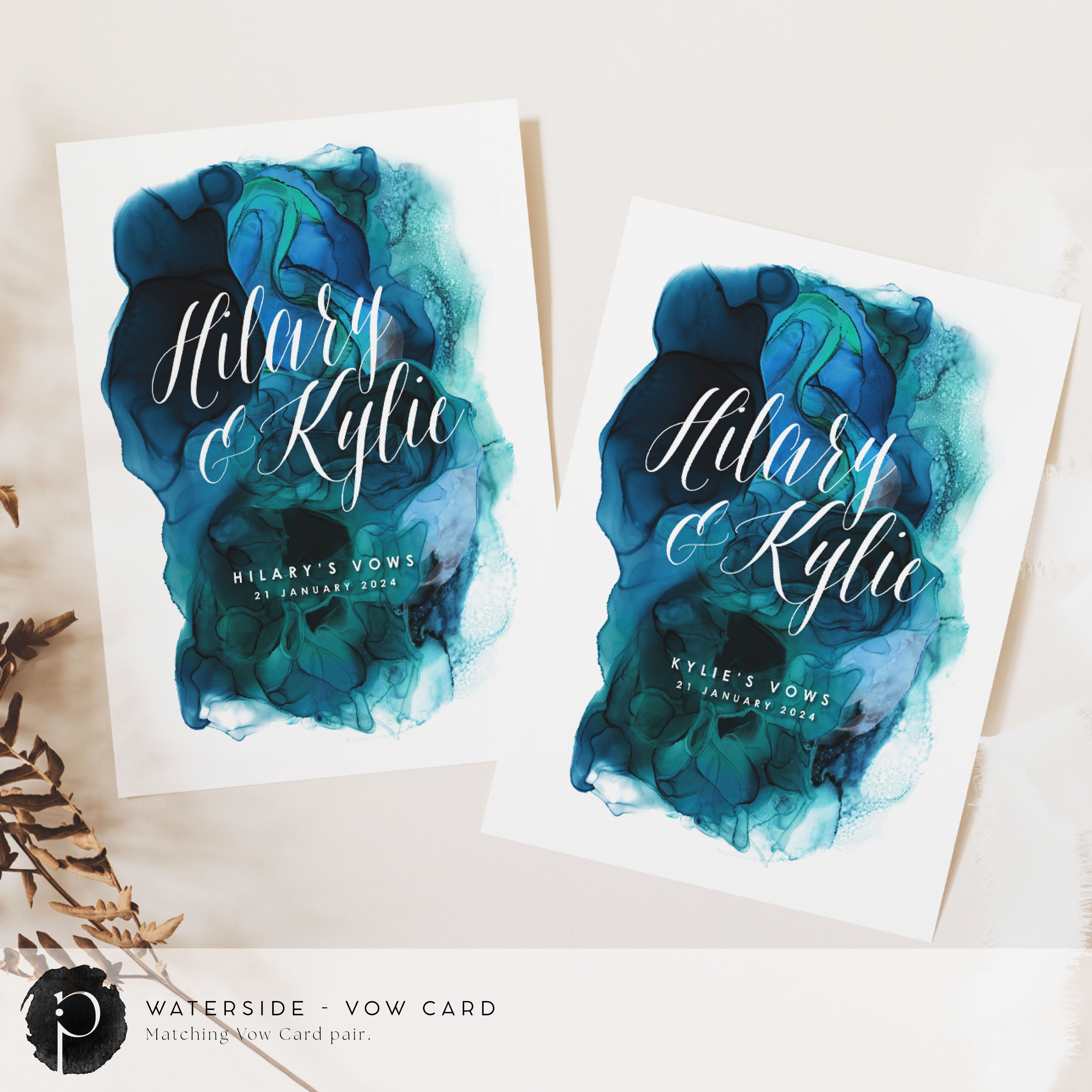 Waterside - Wedding Vow Card Set – Paper & Ink Studio