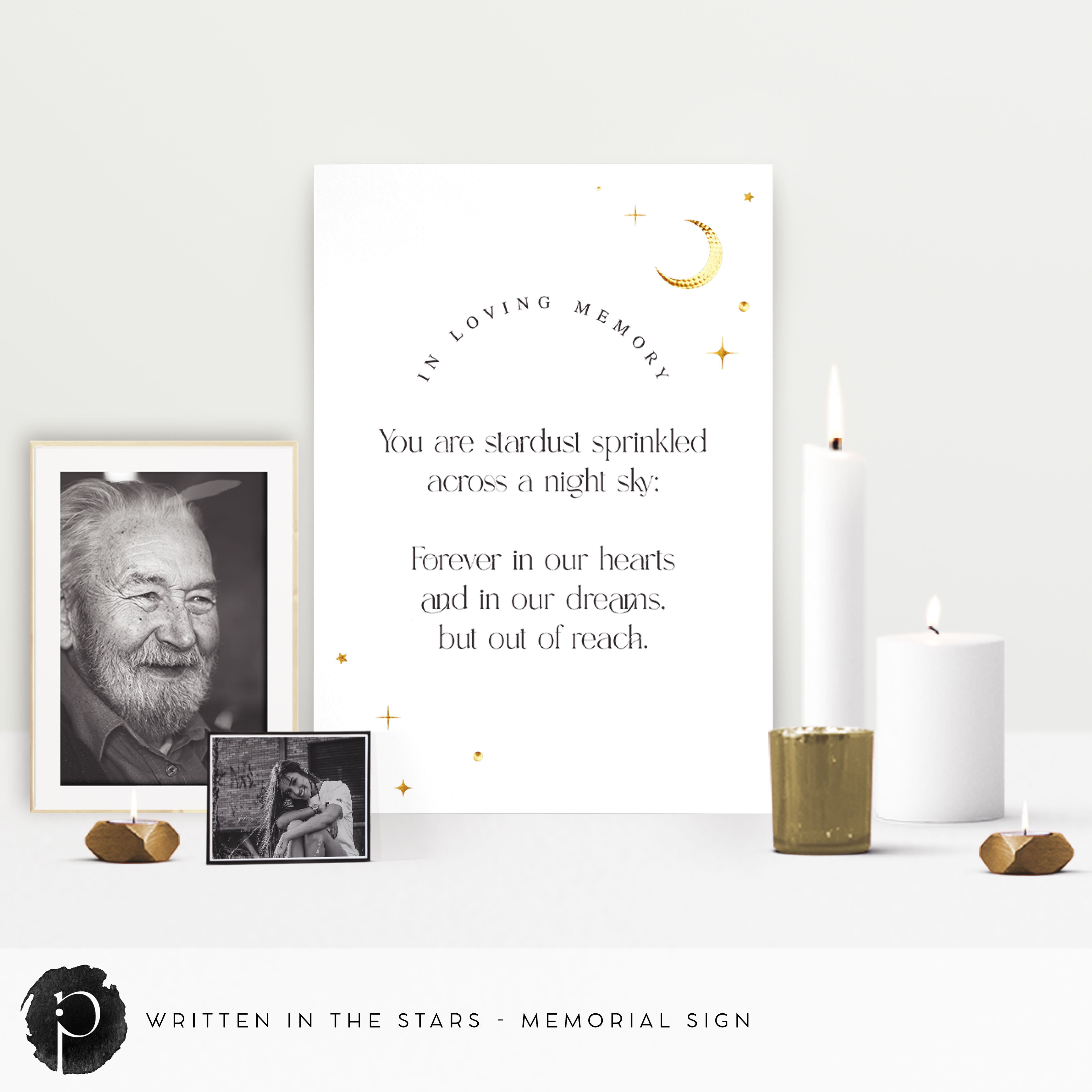 Written In The Stars - In Loving Memory Memorial Sign – Paper & Ink Studio