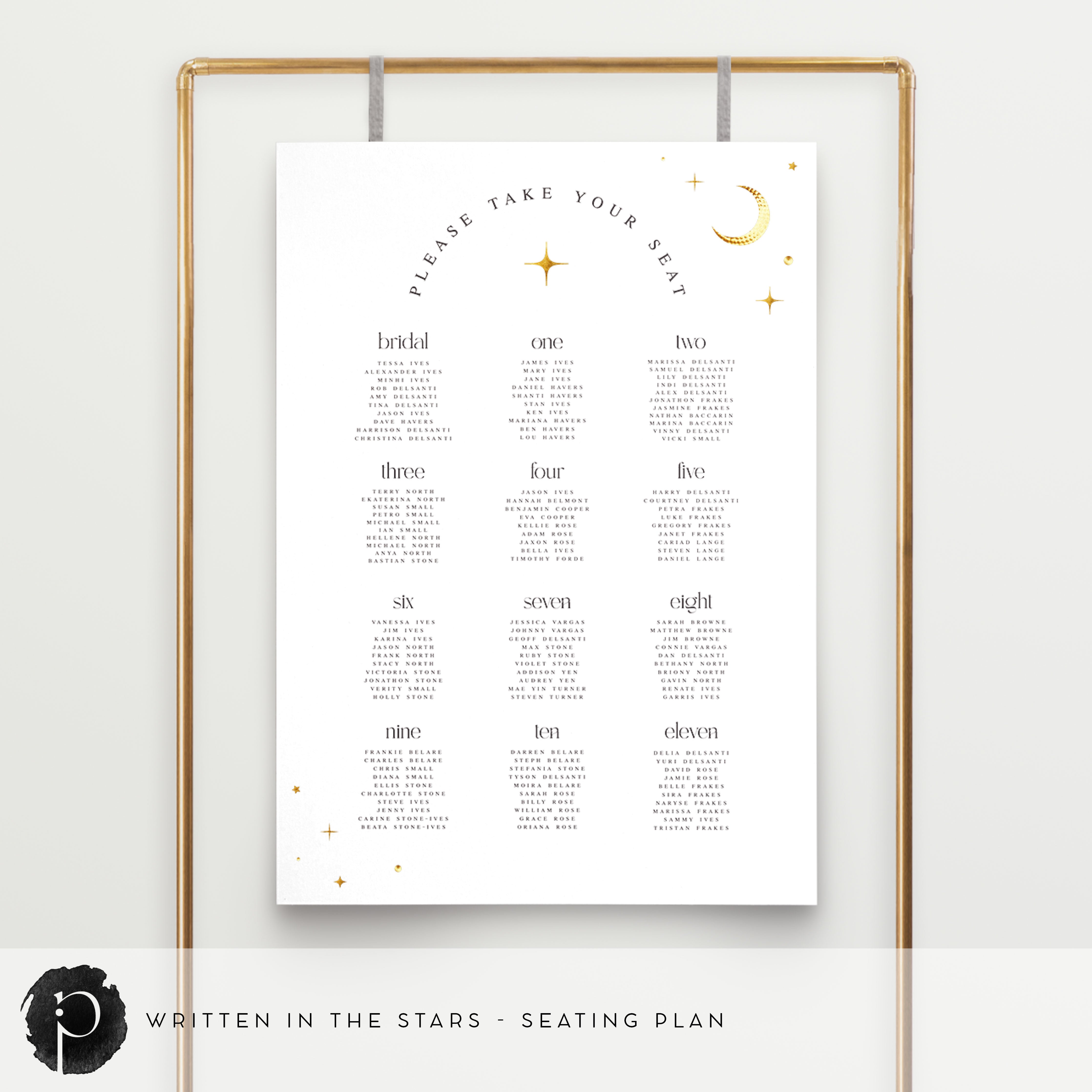 Written In The Stars - Seating Plan Chart – Paper & Ink Studio